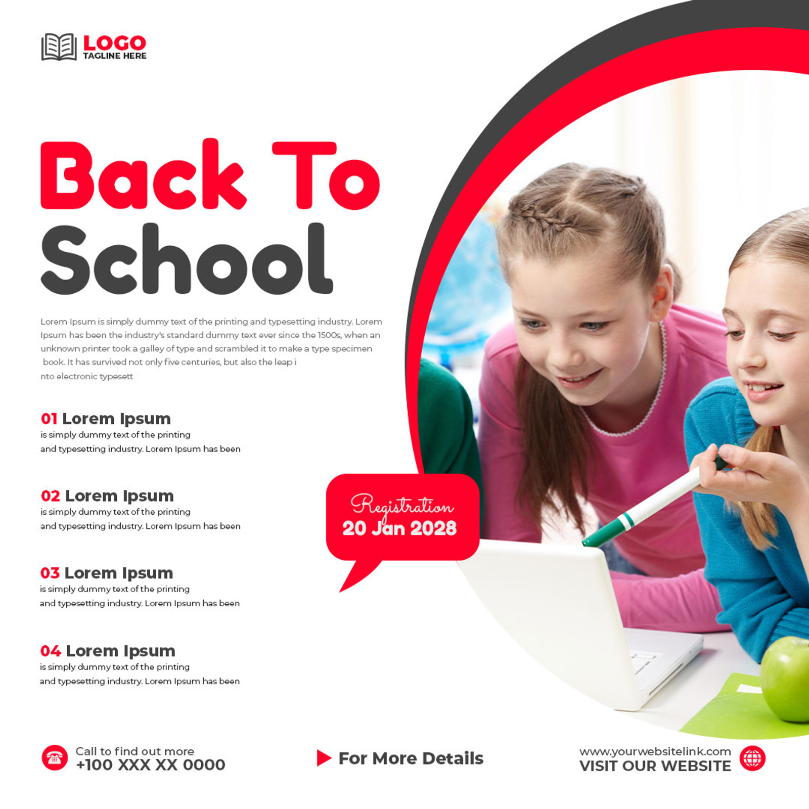 Back To School Minimal Social Media Post Template