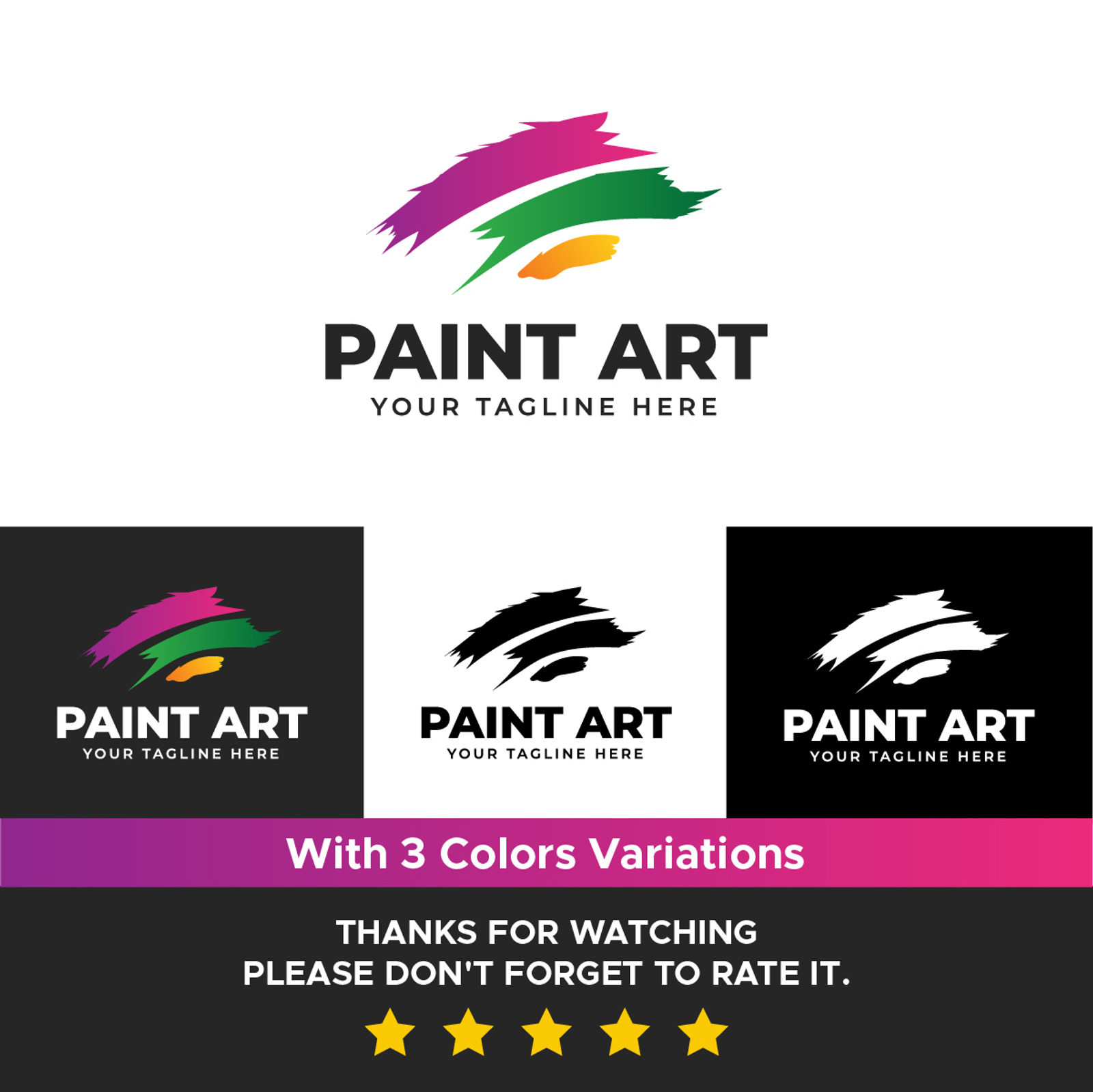 Paint Art Logo Template | Specially Design For Creative Businesses And ...