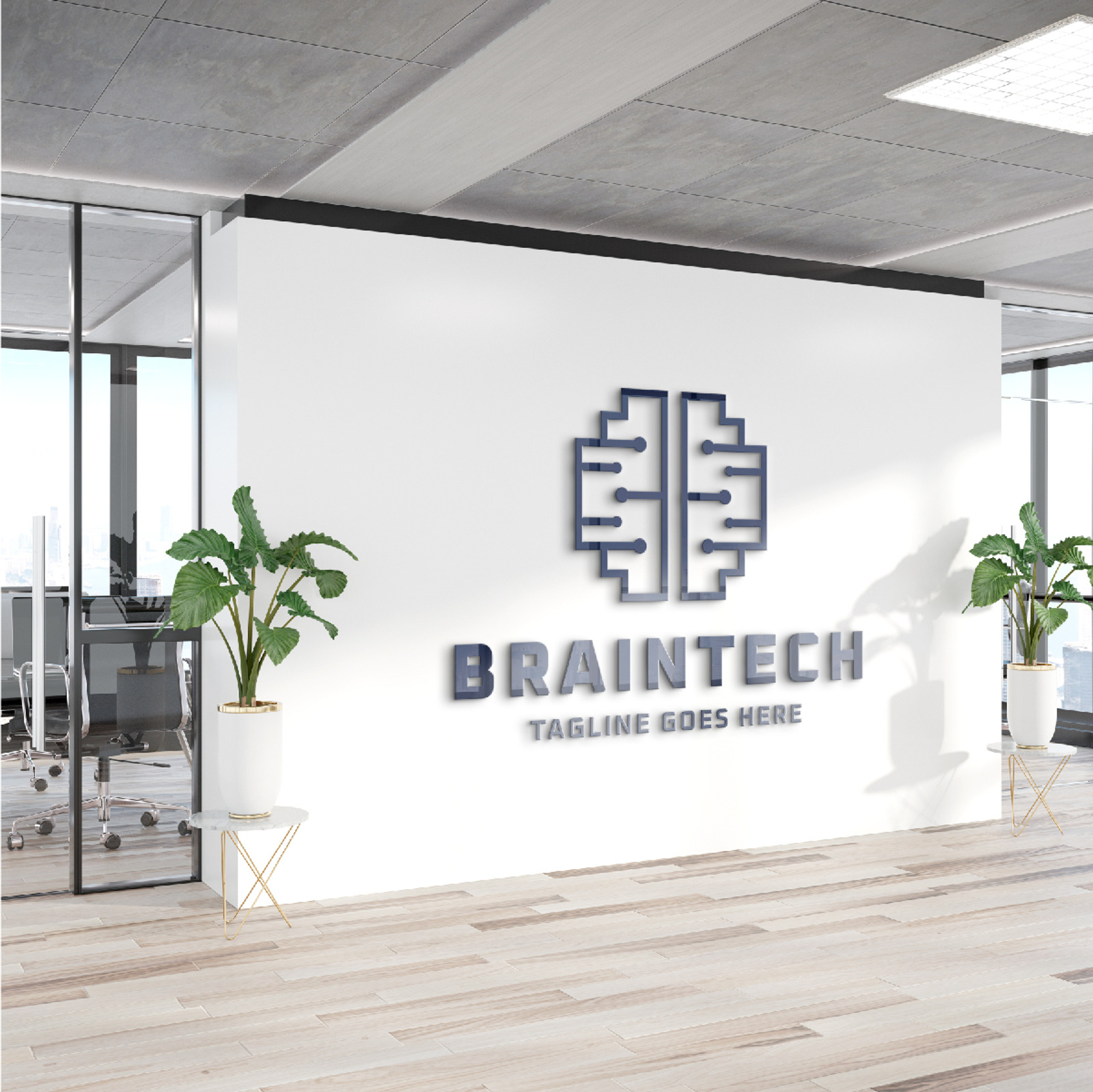 BrainTech Minimalist Logo Template #186812 - TemplateMonster