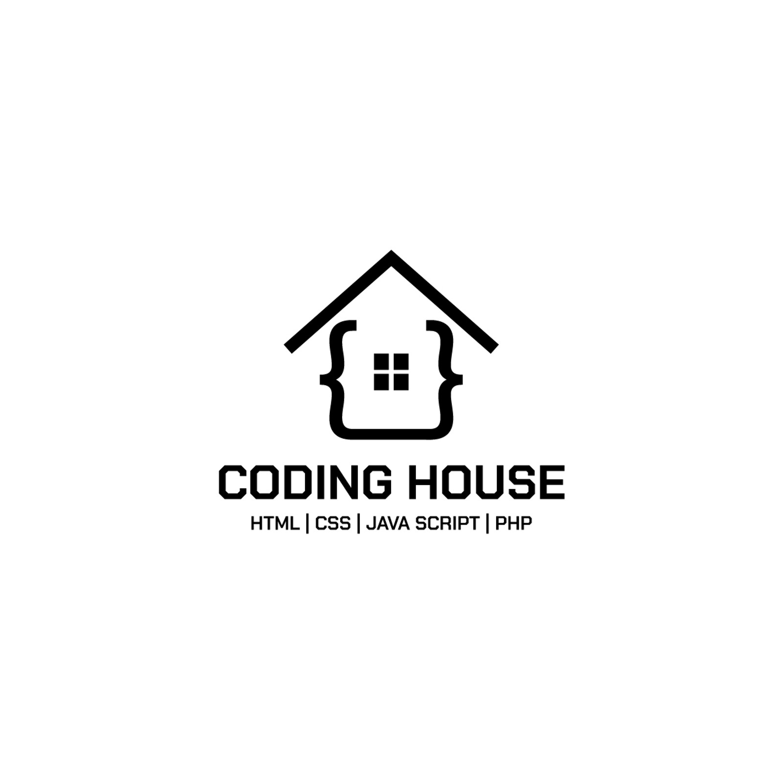 Coding House Minimalist Logo Template - TemplateMonster