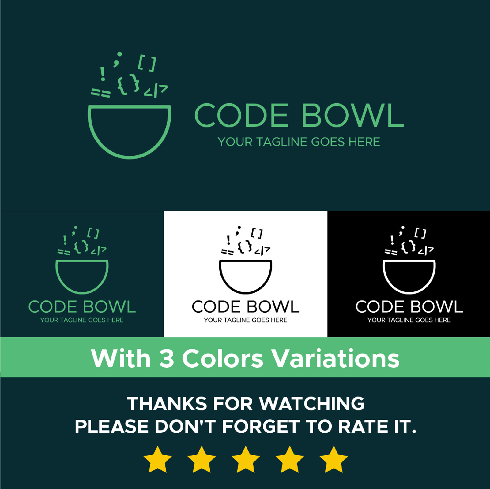 Code Bowl Minimalist Logo Template #194707 - TemplateMonster