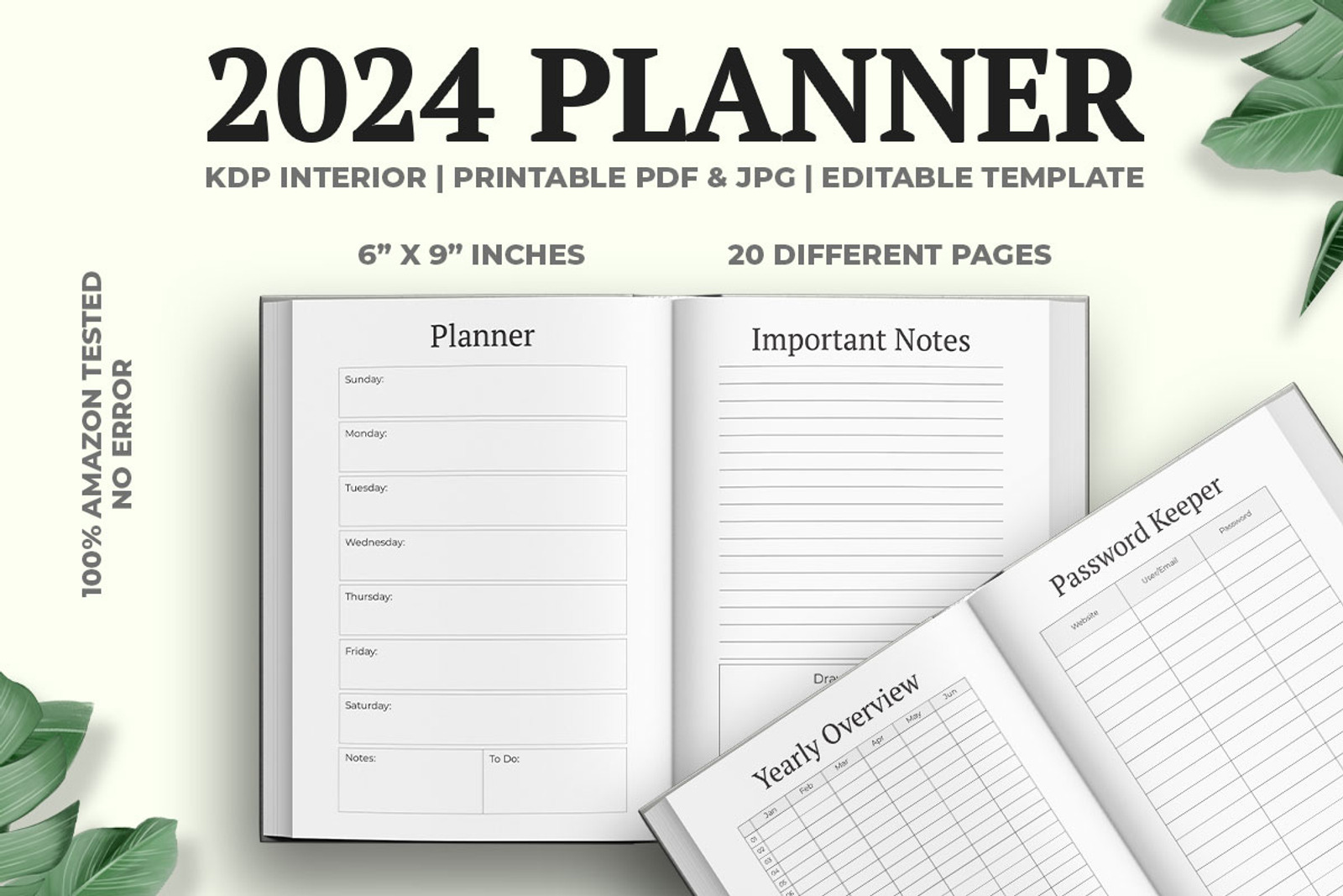 2024 Planner Kdp Interior Editable Template - TemplateMonster