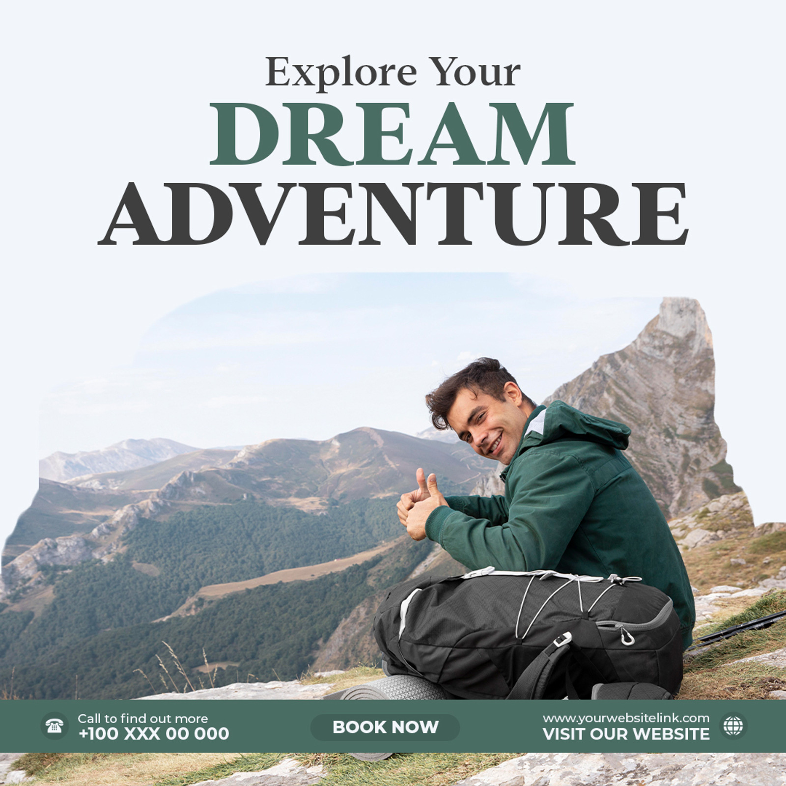 Tour And Adventure Social Media Post Template