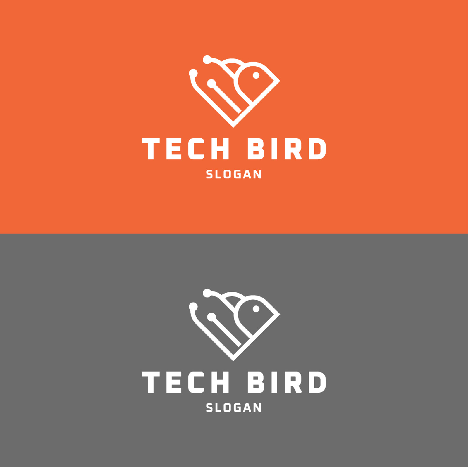 Tech Bird Minimalist Logo Template #186566 - TemplateMonster