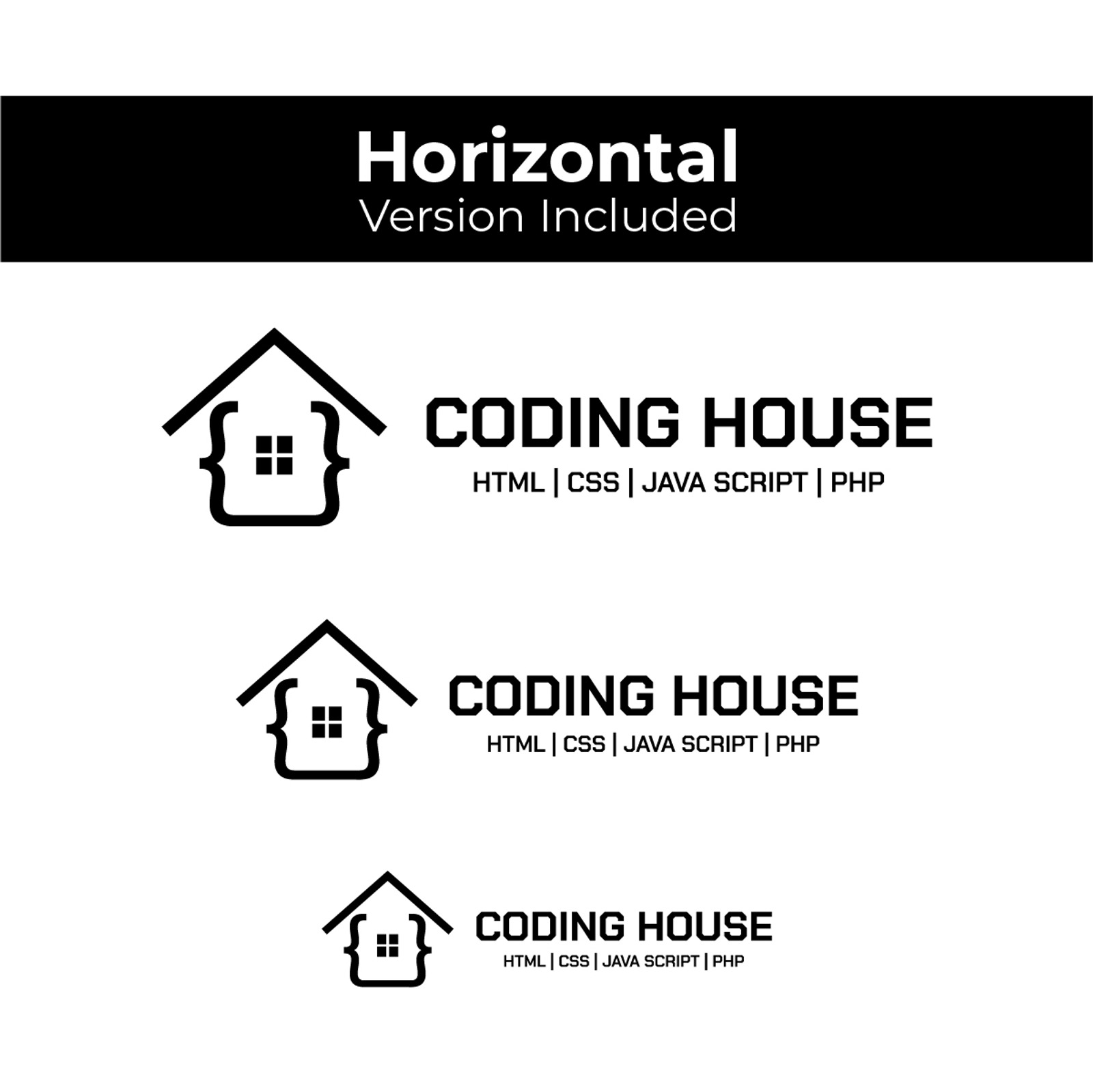 Coding House Minimalist Logo Template - TemplateMonster