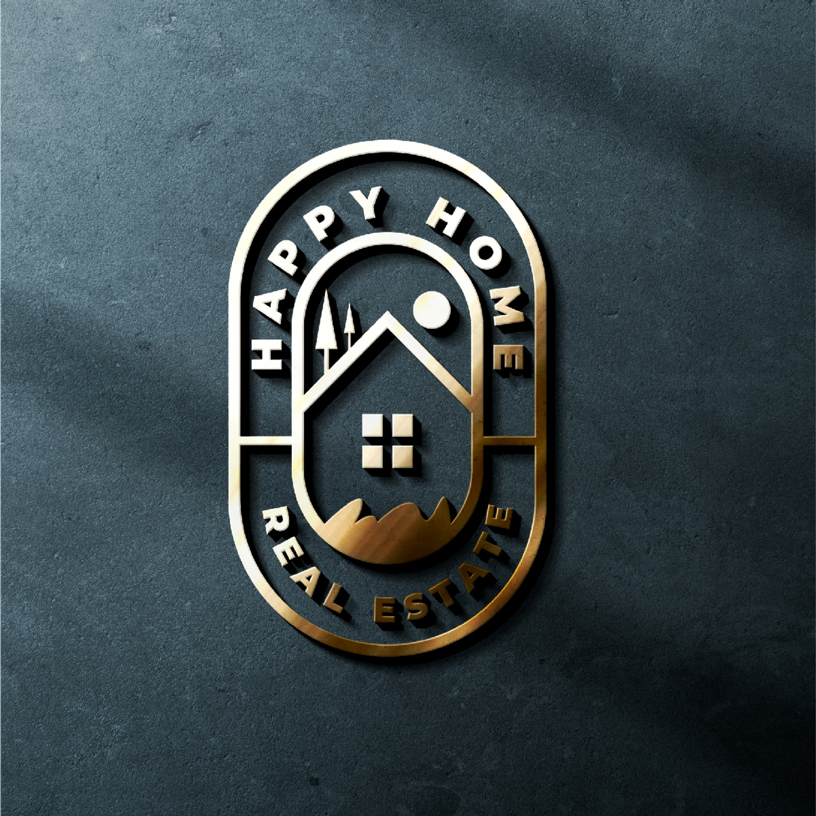 Happy Home Real Estate Logo Template - TemplateMonster
