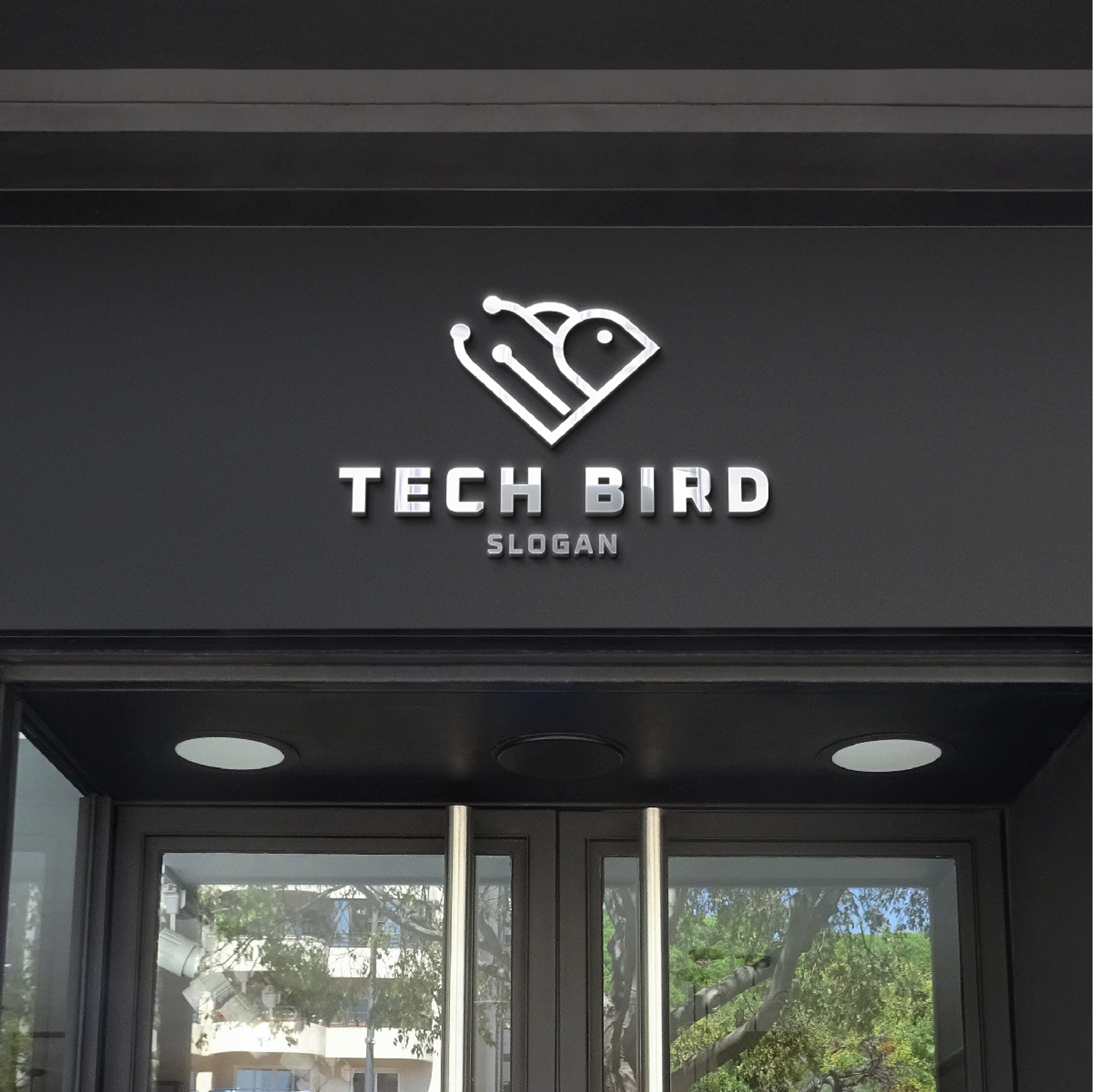 Tech Bird Minimalist Logo Template #186566 - TemplateMonster