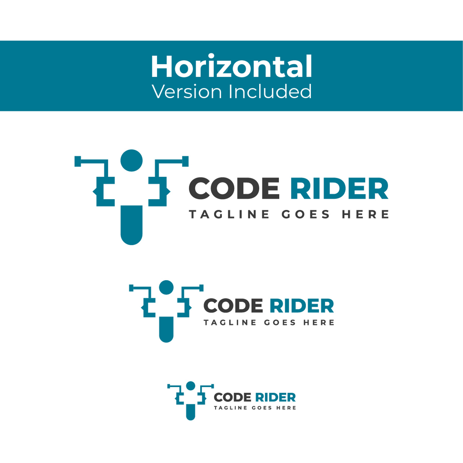 Code Rider Minimalist Logo Template #191074 - TemplateMonster