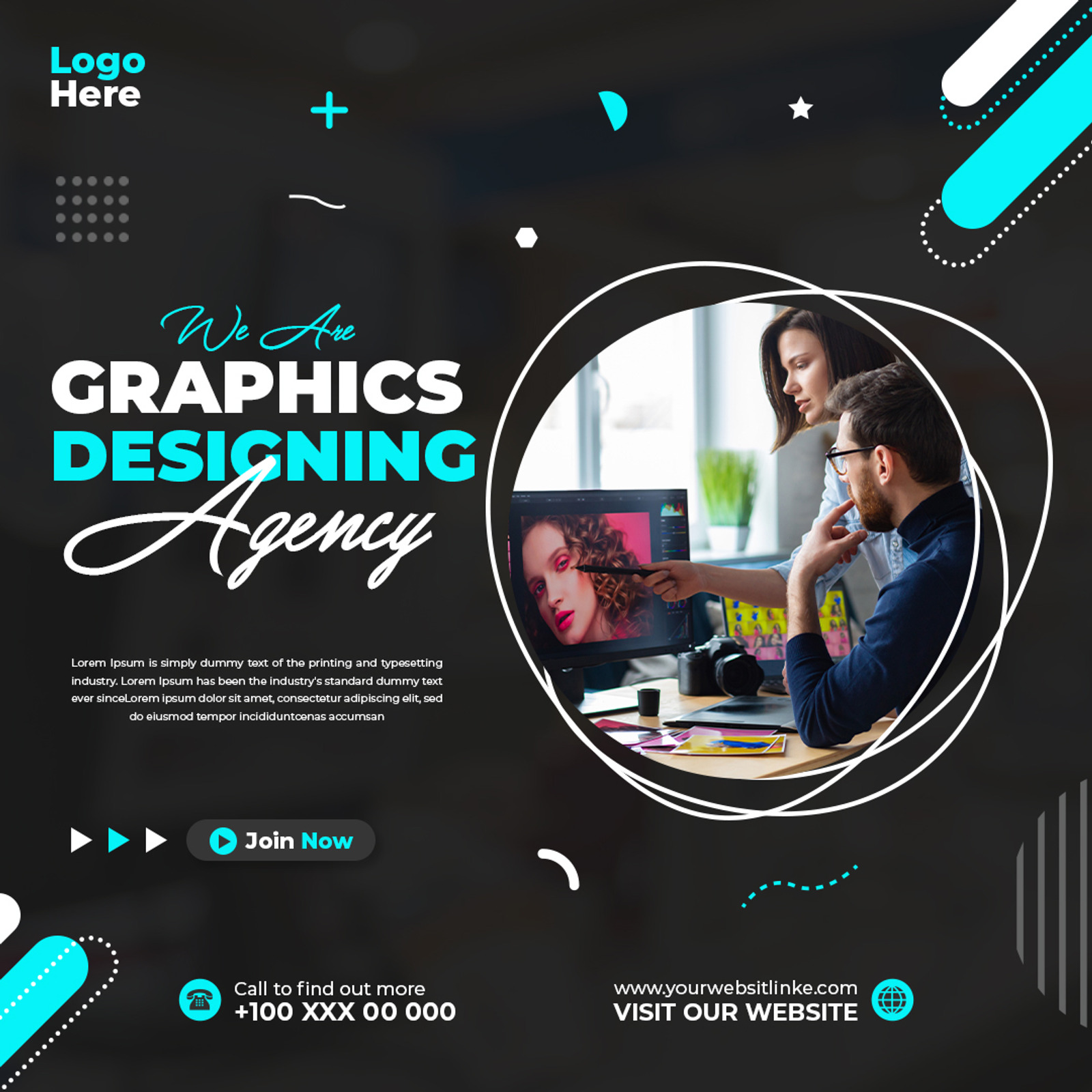 Graphics Designing Agency Social Media Post Template
