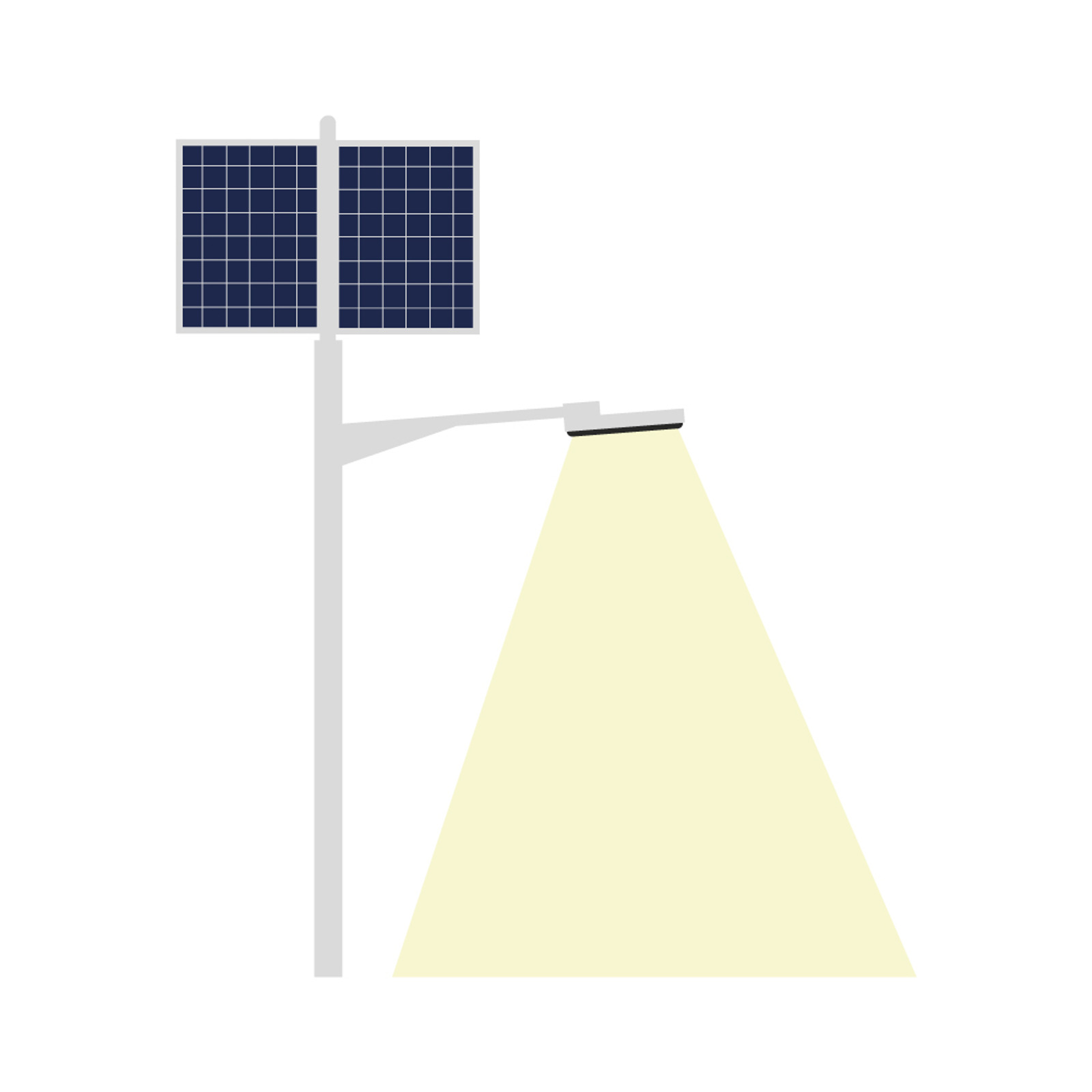Solar panel street lights. vector illustration