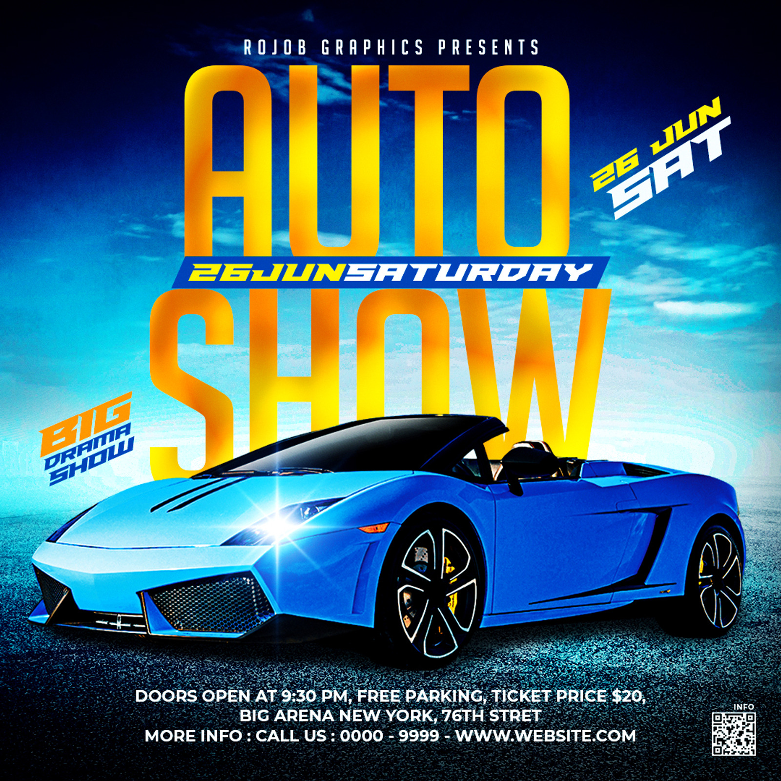 Car Show Flyer and social media post template