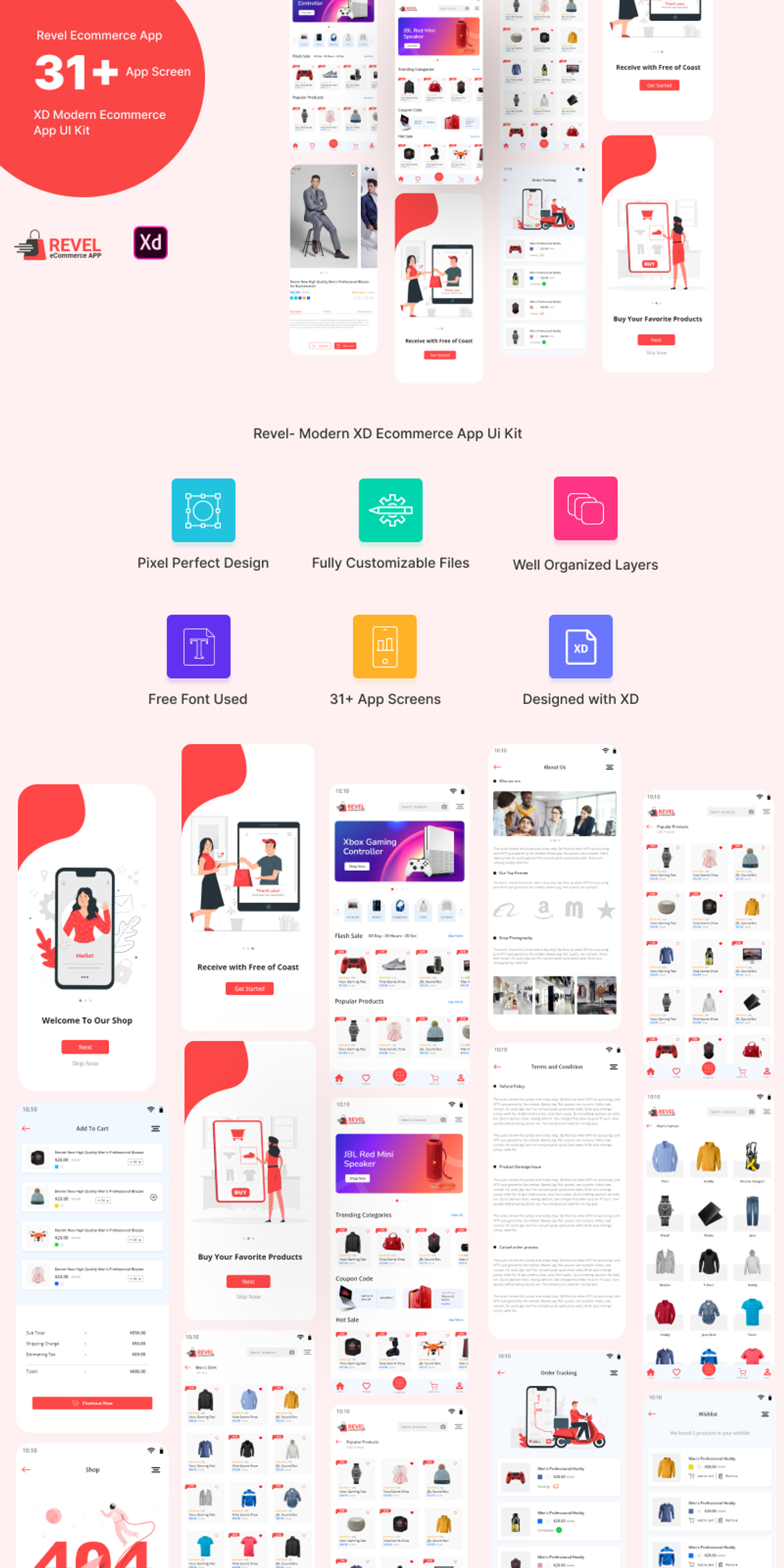Revel - Ecommerce App XD UI Kit Template - TemplateMonster
