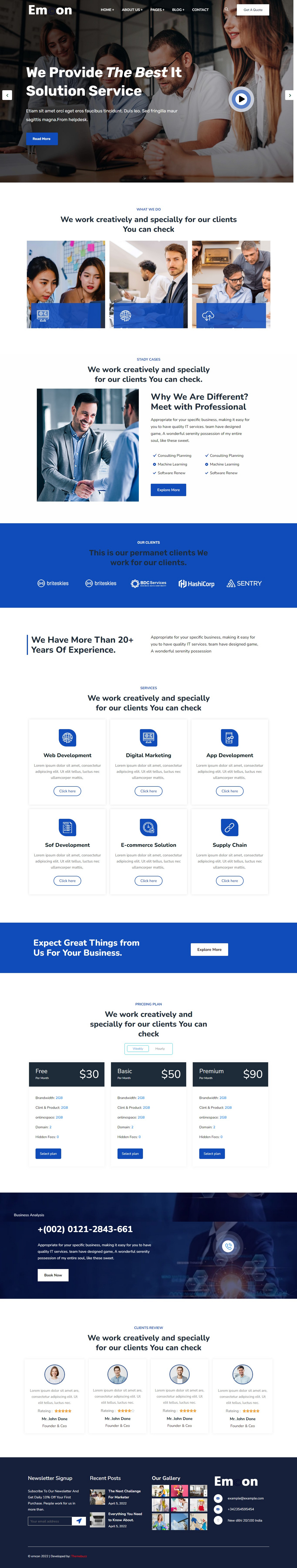 Emcon - IT Solutions Company WordPress Theme