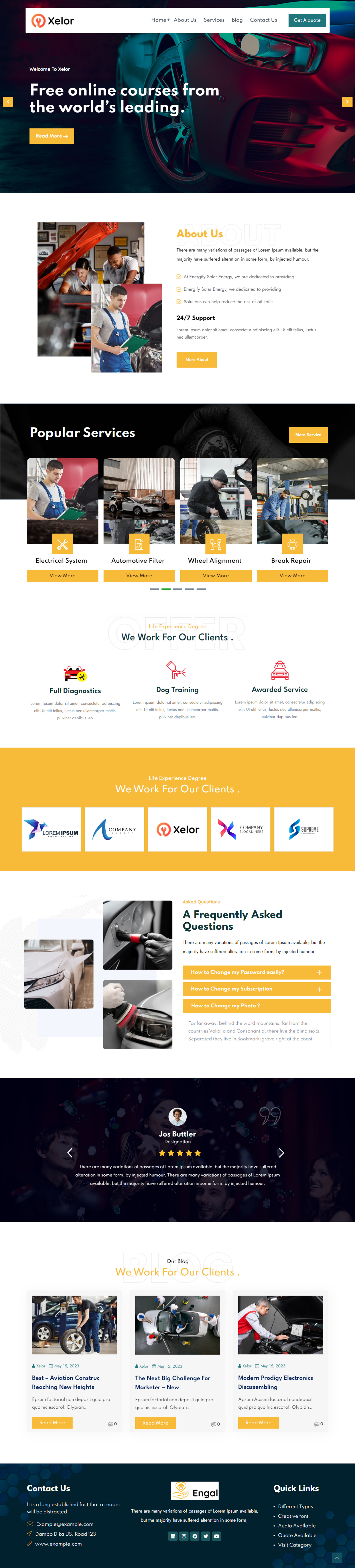 Xelor Car Wash And Repair WordPress Theme - TemplateMonster