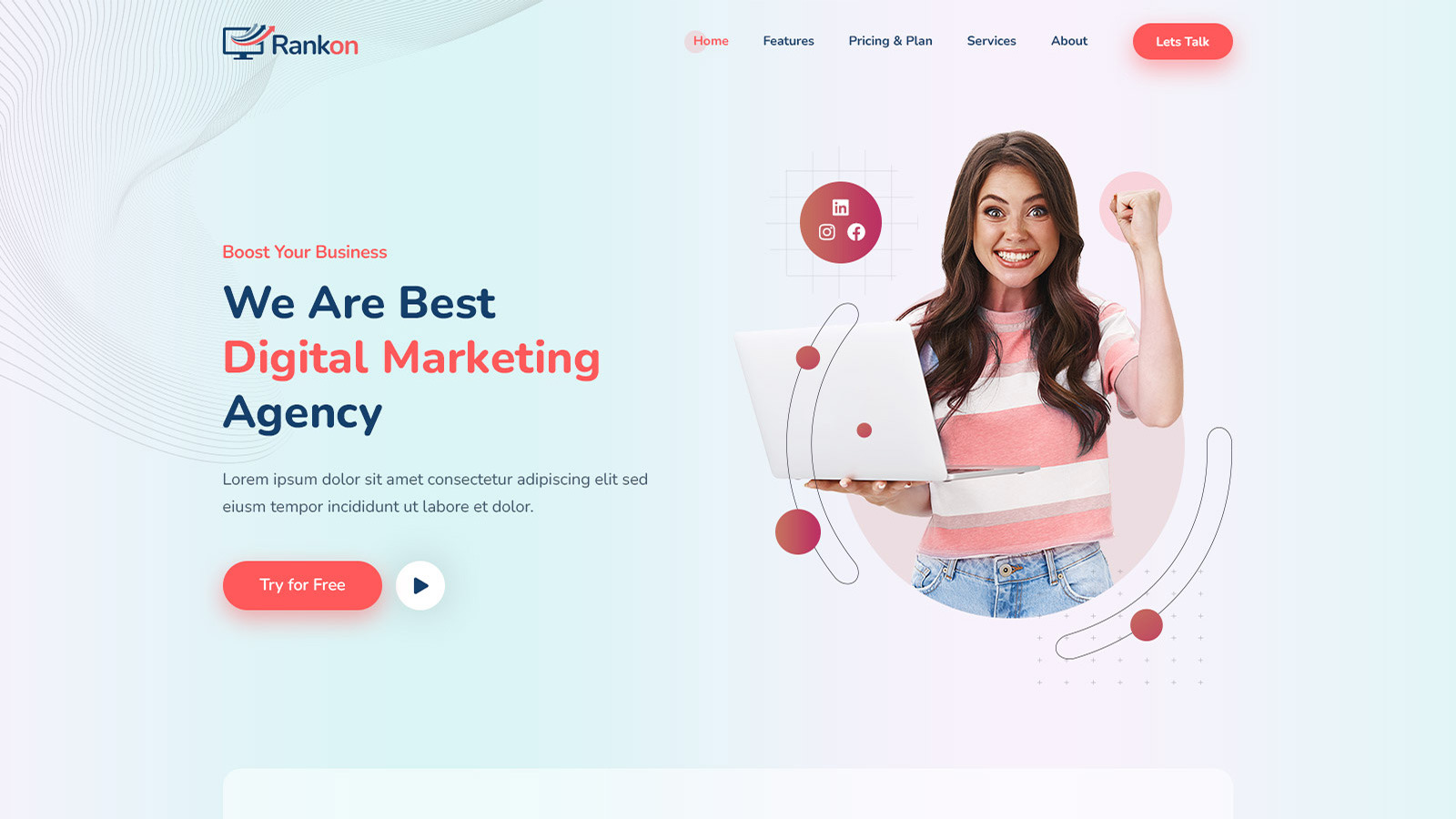 Rankon-SEO and Digital Marketing Agency PSD Template