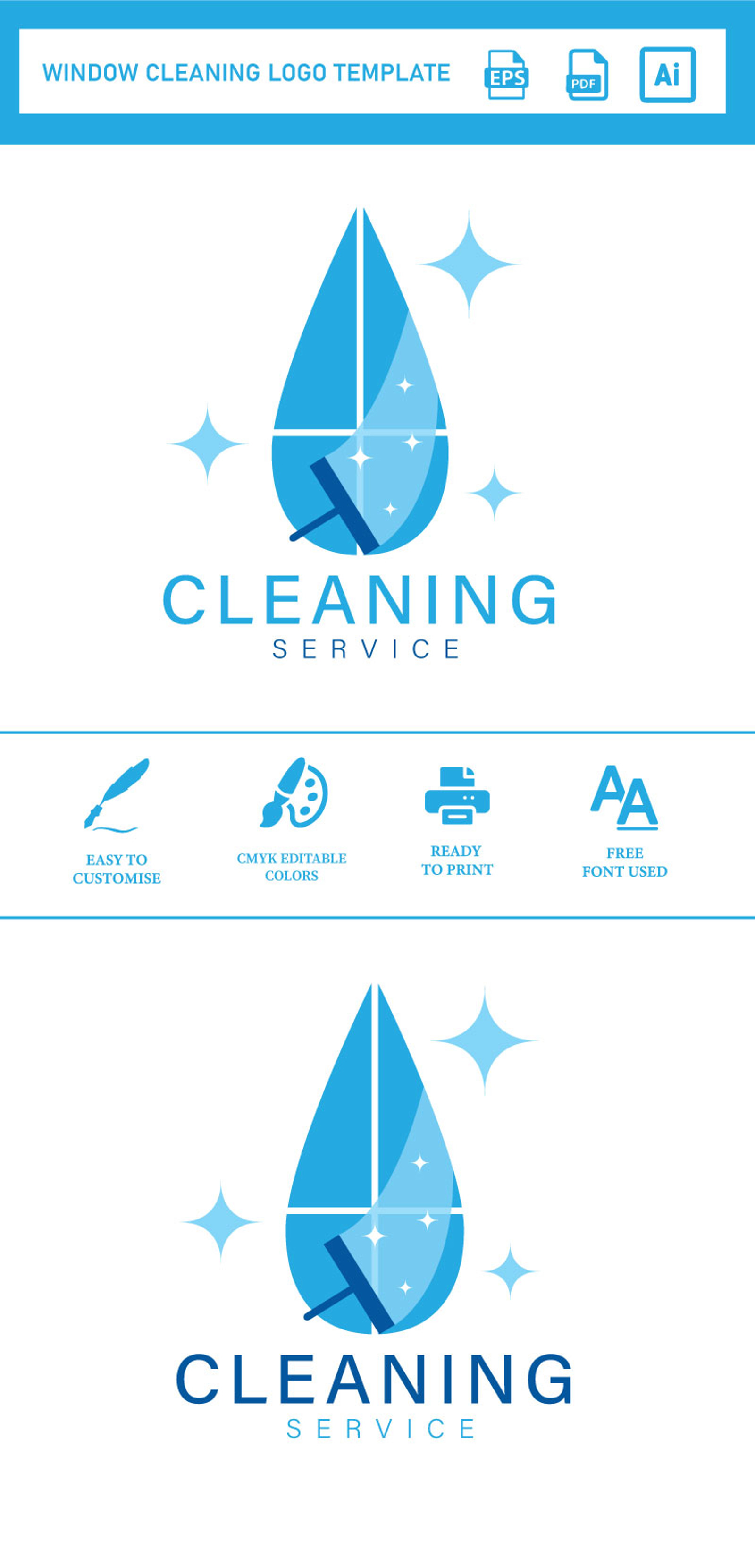 Window Cleaning Logo Template - Cleaning Logo