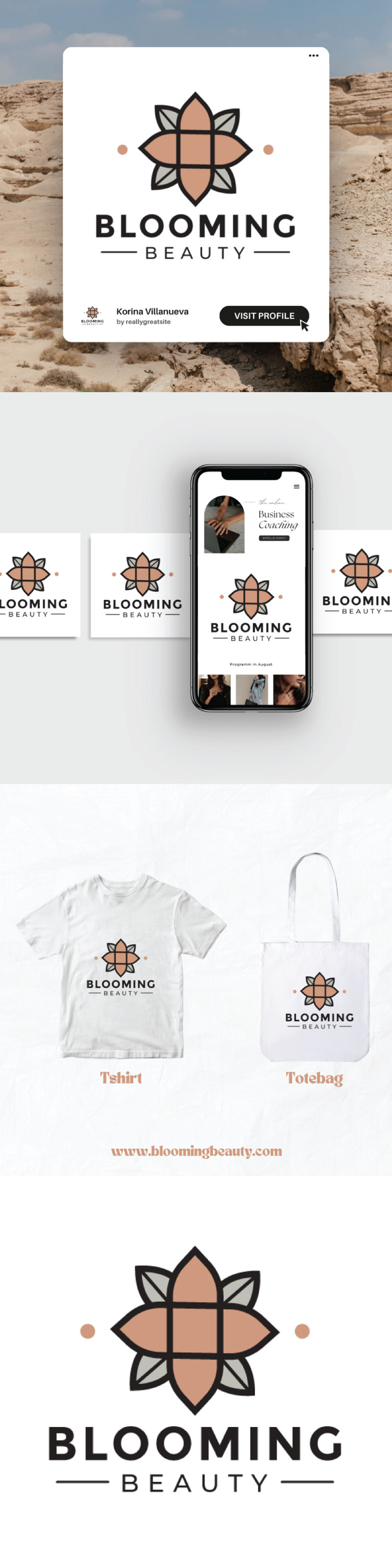 Floral Blooming Beauty Logo – Perfect for Beauty and Wellness Brands