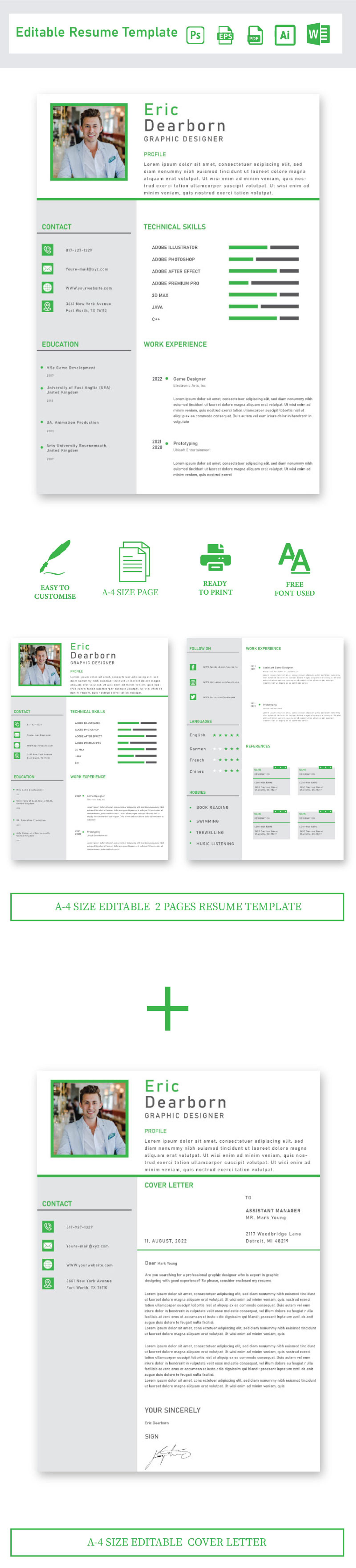 Editable Resume Template - Resume #297670 - TemplateMonster