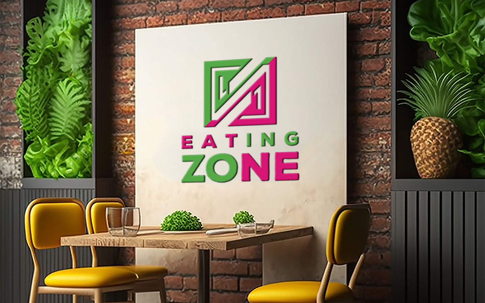 Sign Logo Mockup | Eating Zone mockup | white board mockup on the ...
