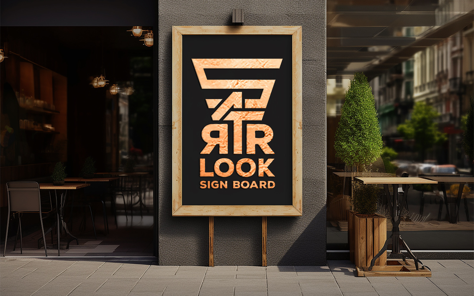 Store front wall board mockup | luxury outdoor board mockup | outdoor ...