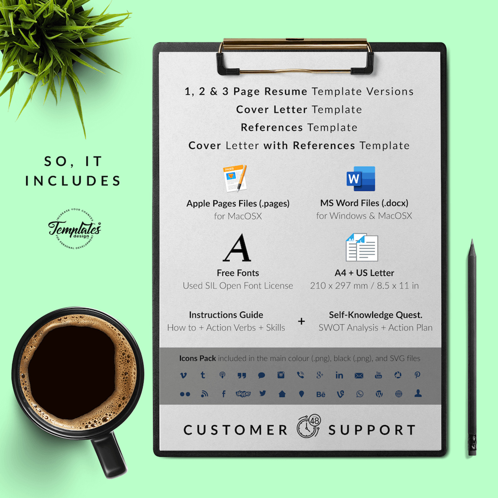 Ella Walker - Creative CV Resume Template with Cover Letter for ...
