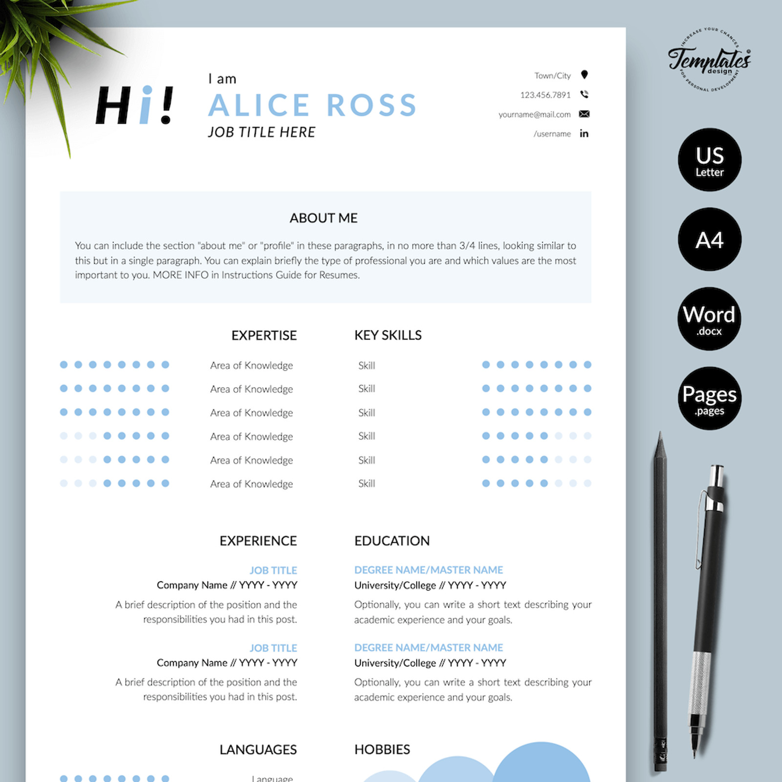 Alice Ross - Creative CV Resume Template with Cover Letter for ...