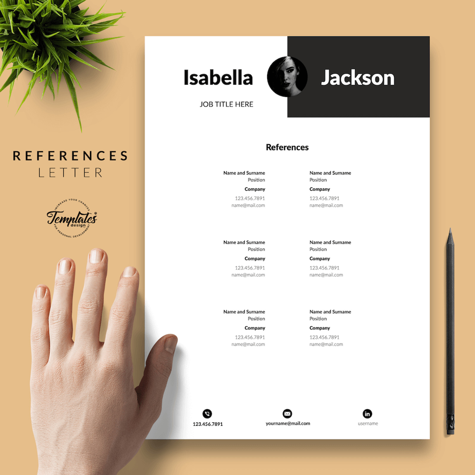 Isabella Jackson - Modern CV Resume Template with Cover Letter for ...