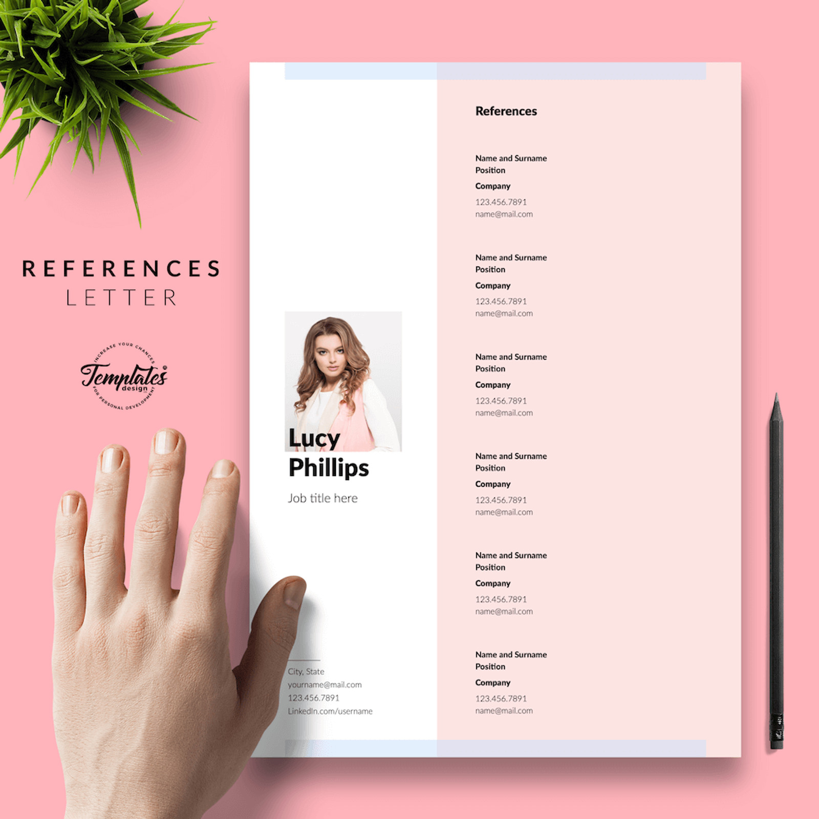 Lucy Phillips - Modern CV Resume Template with Cover Letter for ...