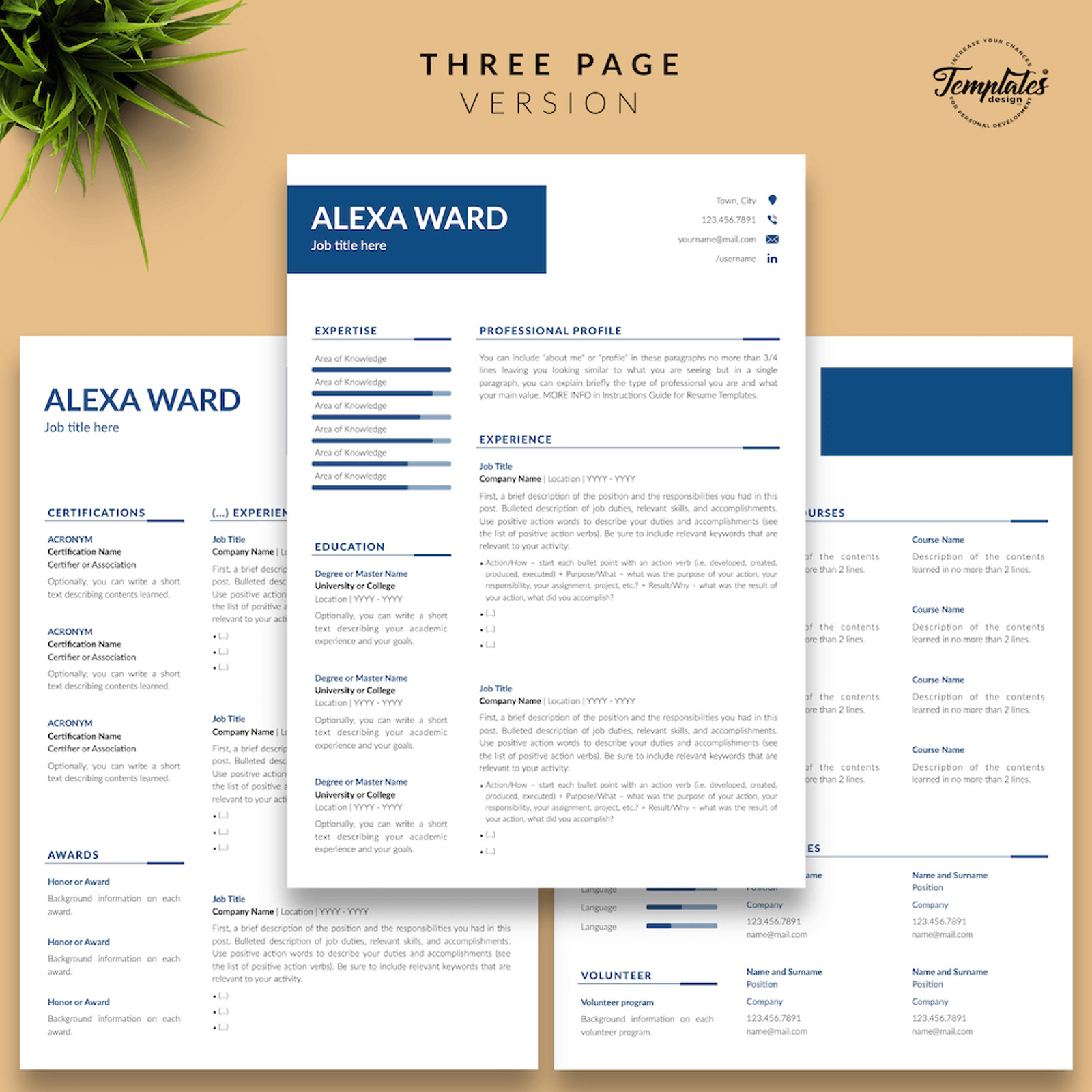 Alexa Ward - Simple CV Resume Template with Cover Letter for Microsoft ...