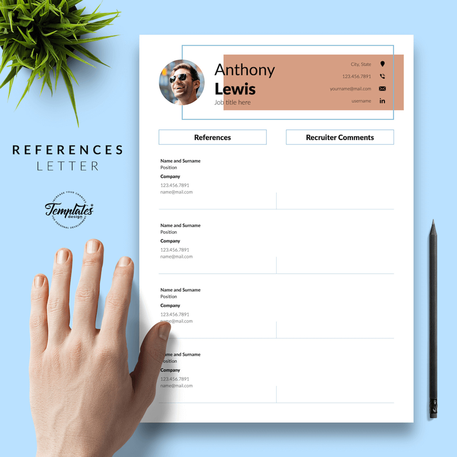 Anthony Lewis - Creative CV Resume Template with Cover Letter for ...