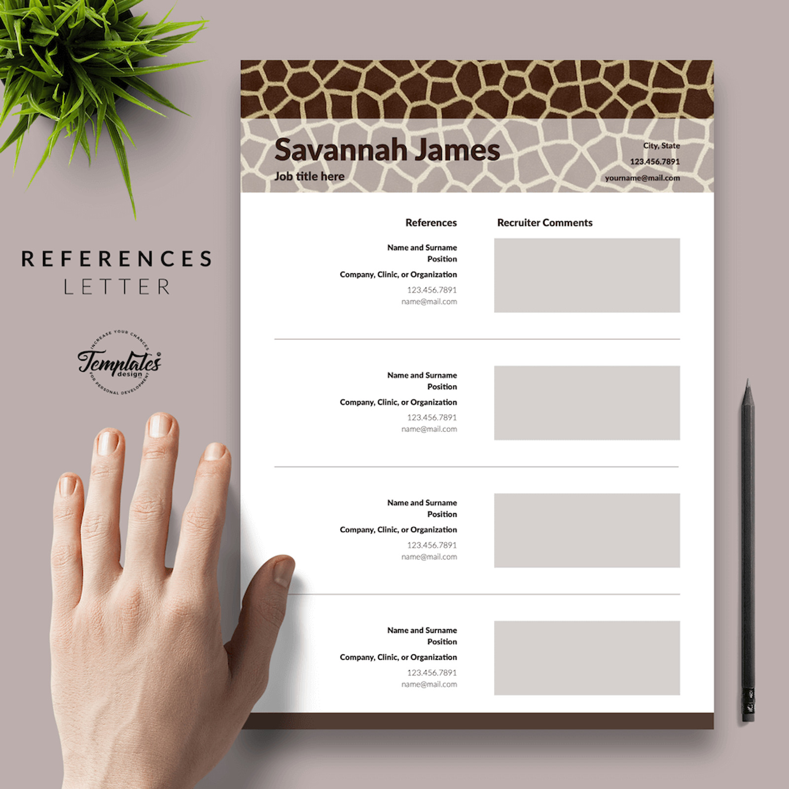 Savannah James - Zookeeper Resume Template with Cover Letter for ...