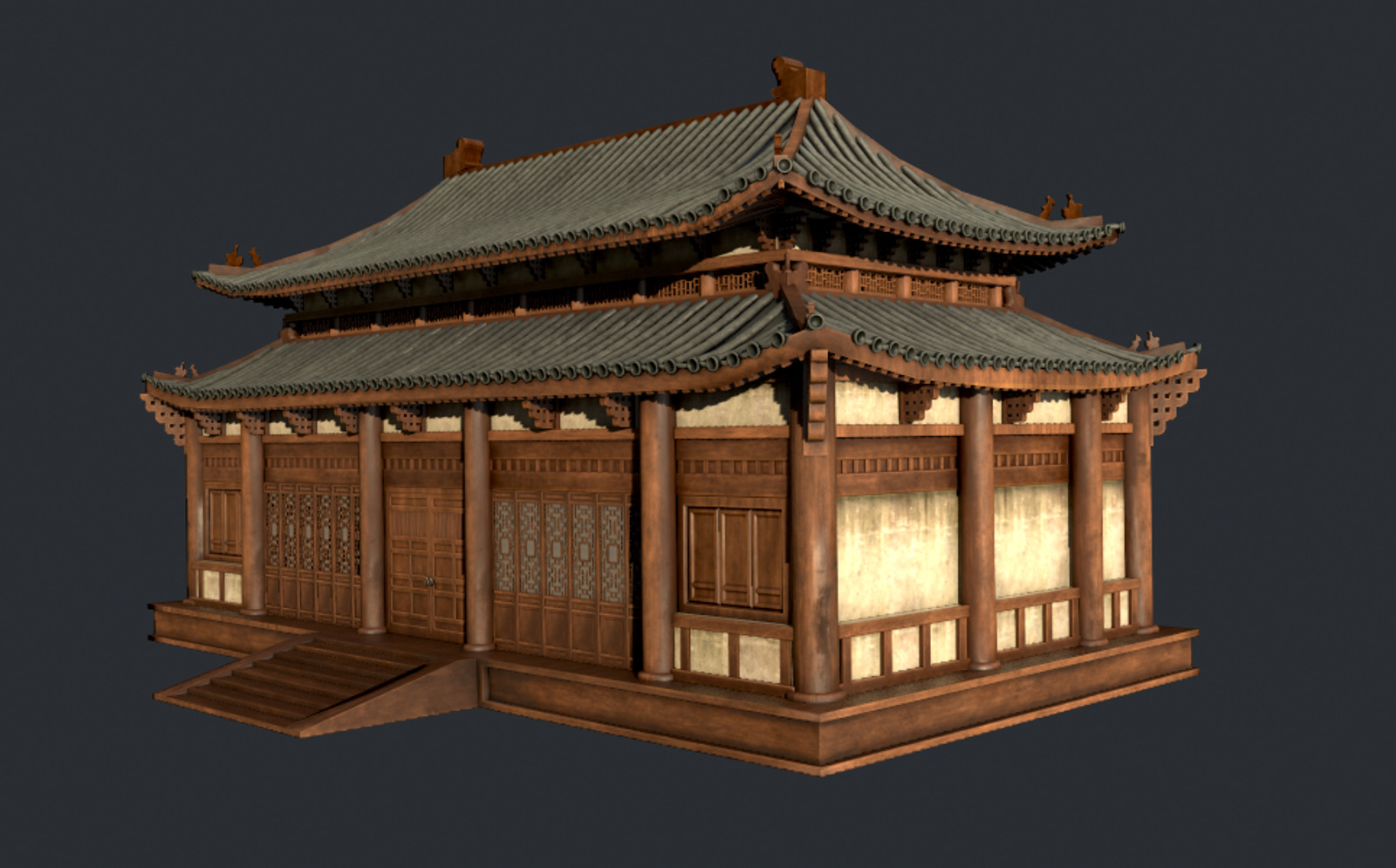 Old Asian japanese & Chinese Realistic Building