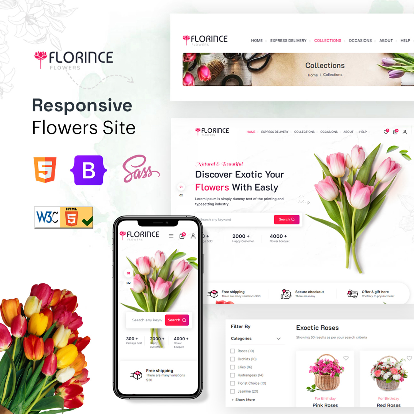 Florin - Online Flower Gift Shop HTML5 Website Template