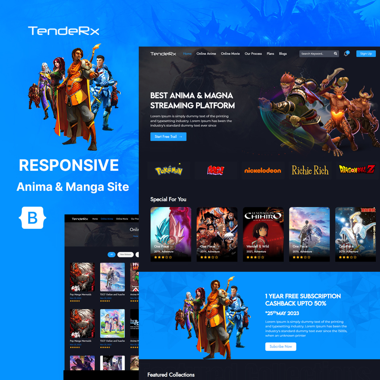Tendex - Anime and Manga HTML5 Website Template