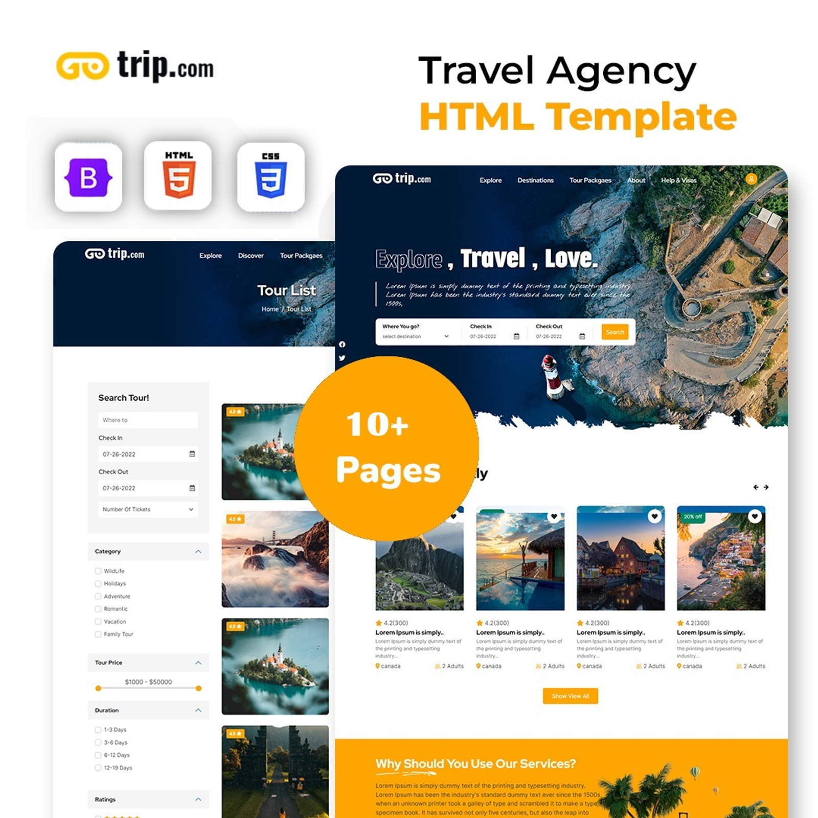 Trip.com - Tour and Travel HTML5 Website Template