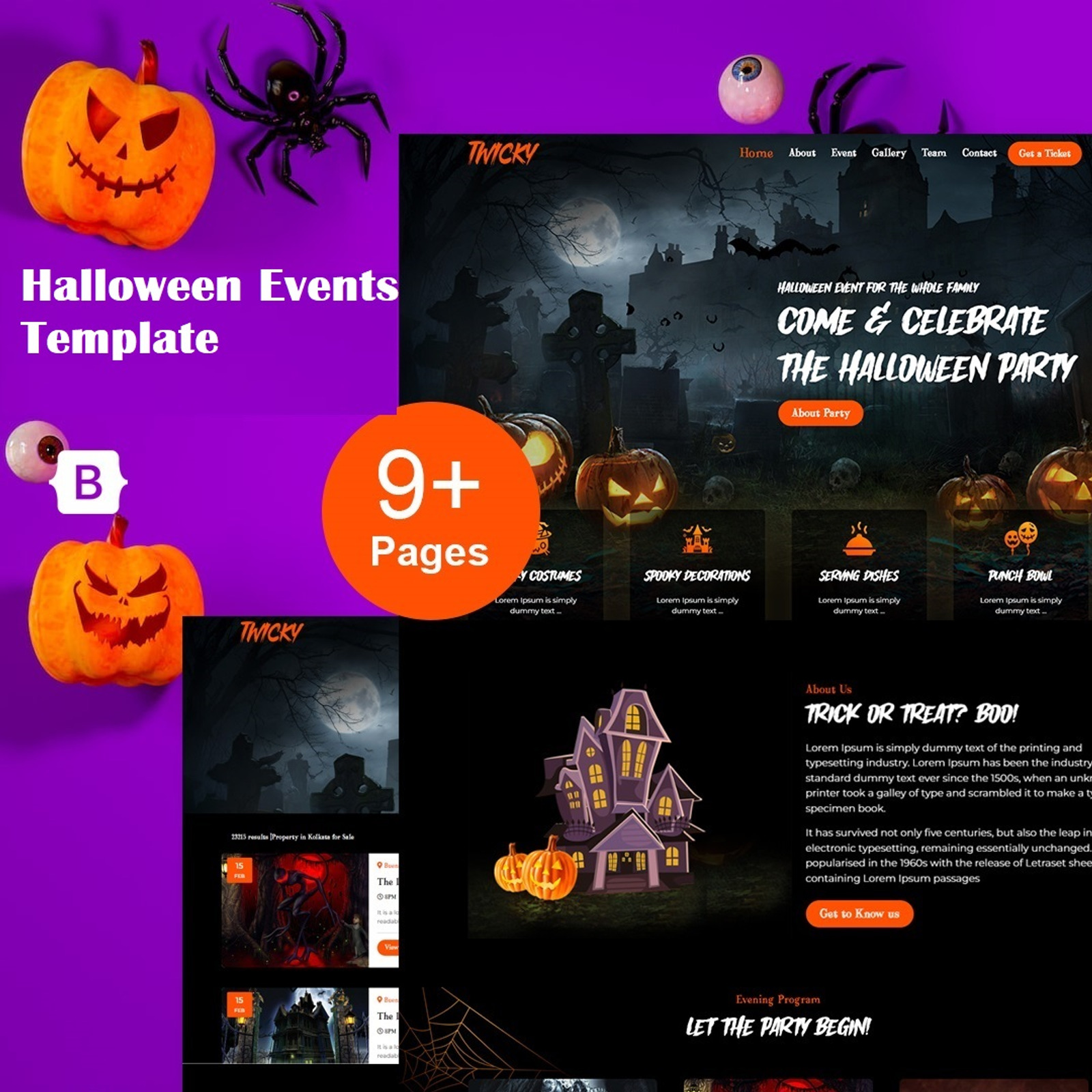 Twicky - Halloween Events and Party Website HTML Template