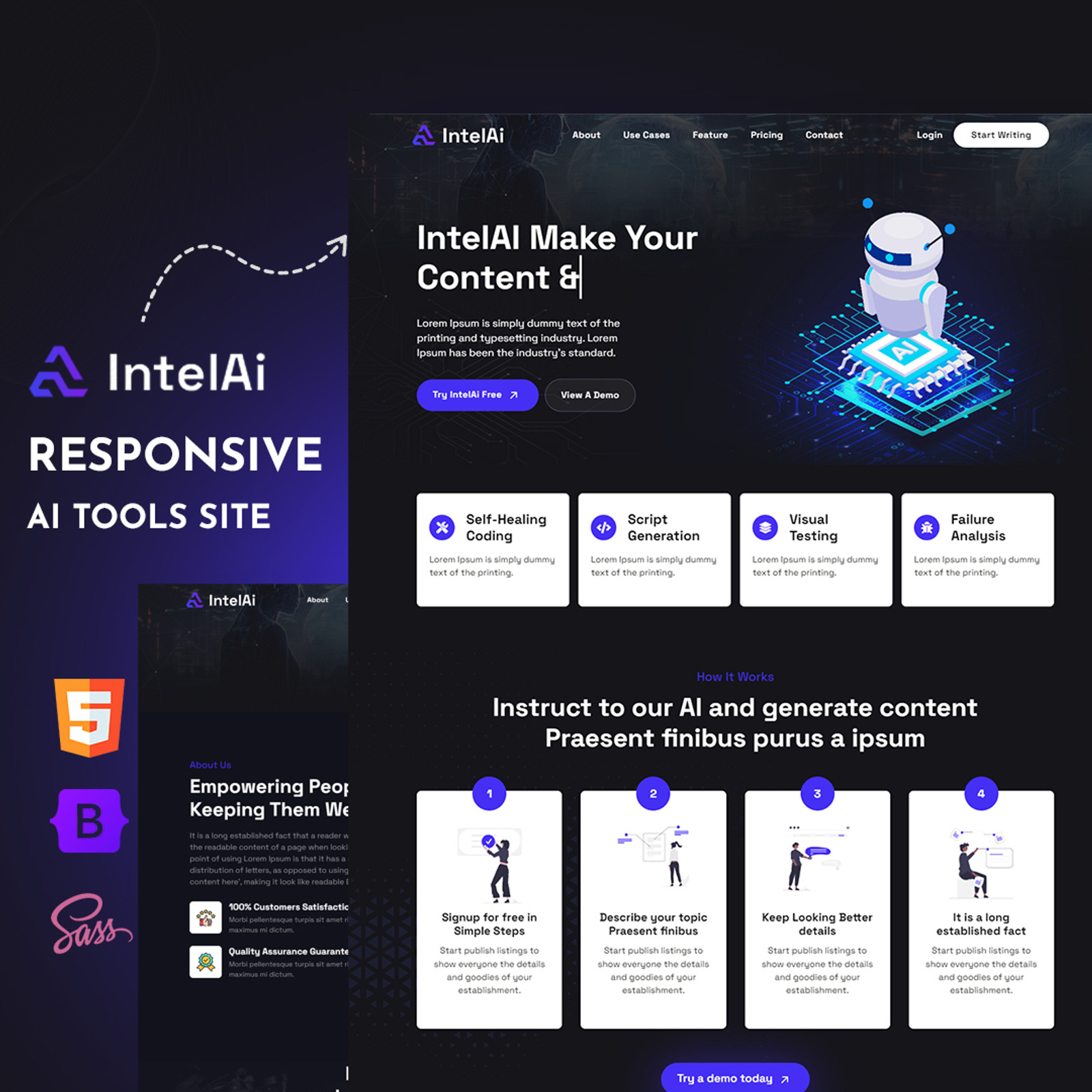 IntelAI - Artificial Intelligence and Machine Learning HTML5 Website ...