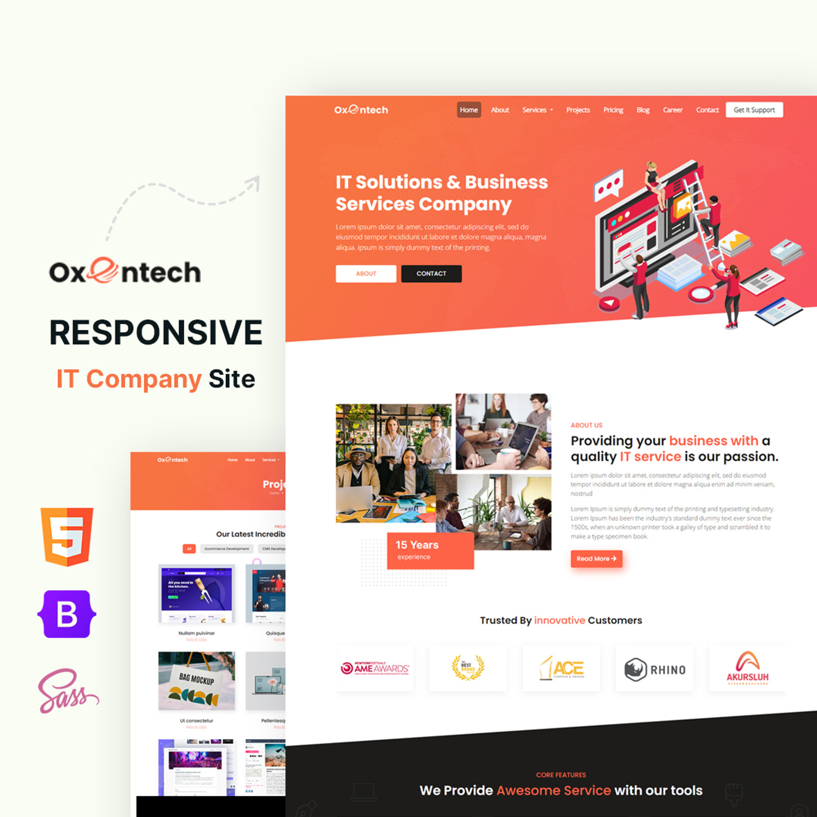 Oxentech - Web Design and Development Agency HTML5 Website Template