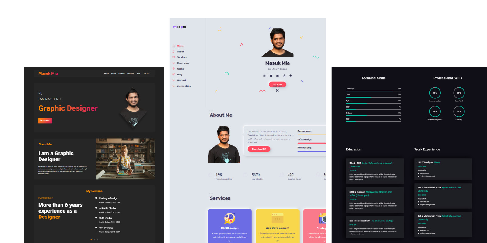Maxpro Responsive Single Page Portfolio HTML5 Template