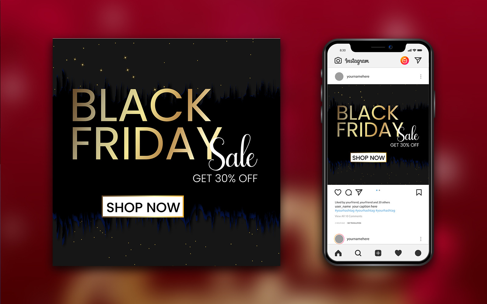 Modern Black Friday Ad Template Social Media