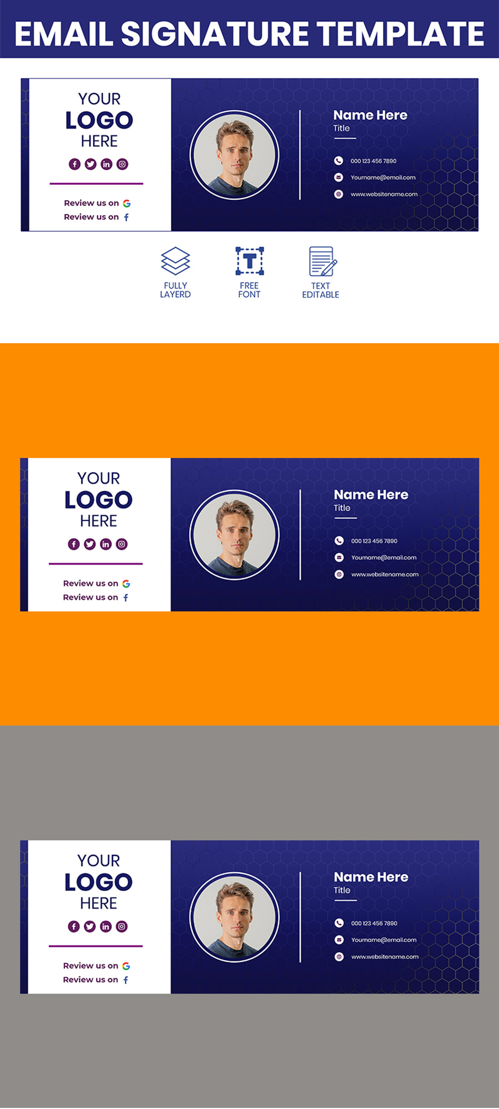 Attractive & Modern Email Signature Template.