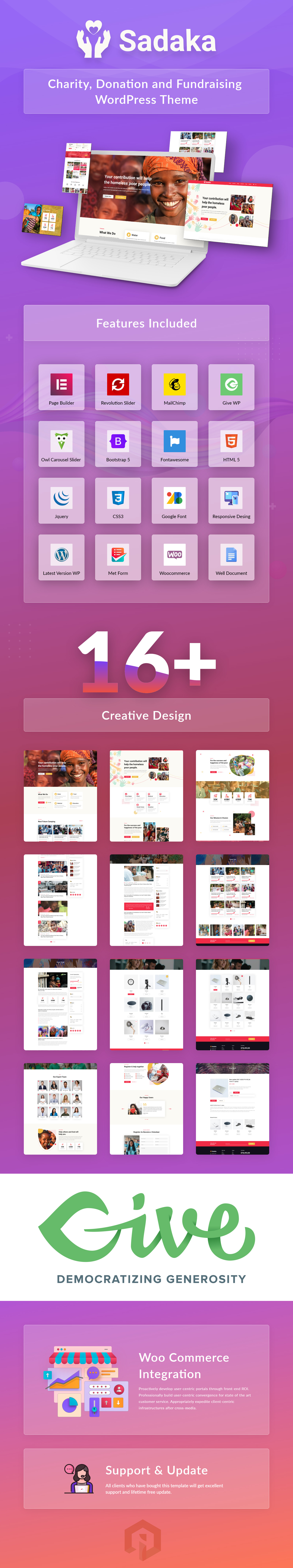 Sadaka - Nonprofit, Charity, Donation, Fundraising WordPress Theme