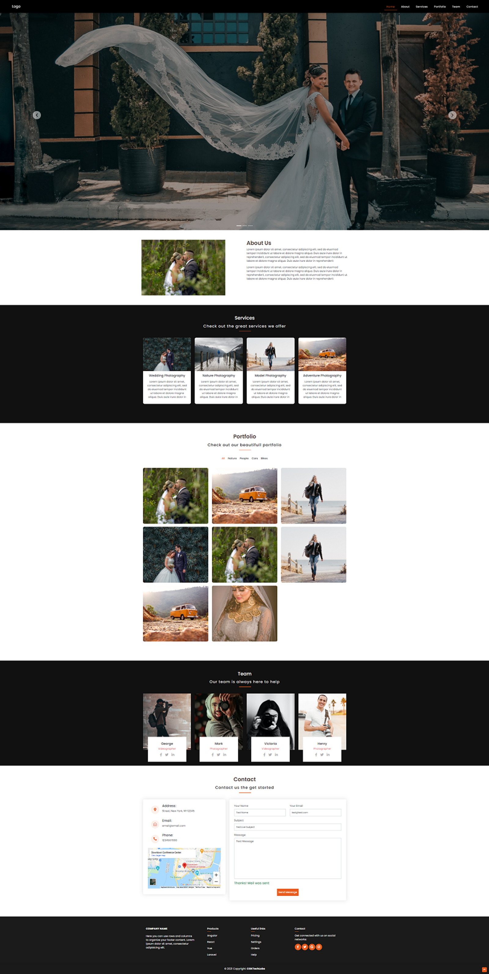 PixelGraphy - Photography HTML Landing Page Template