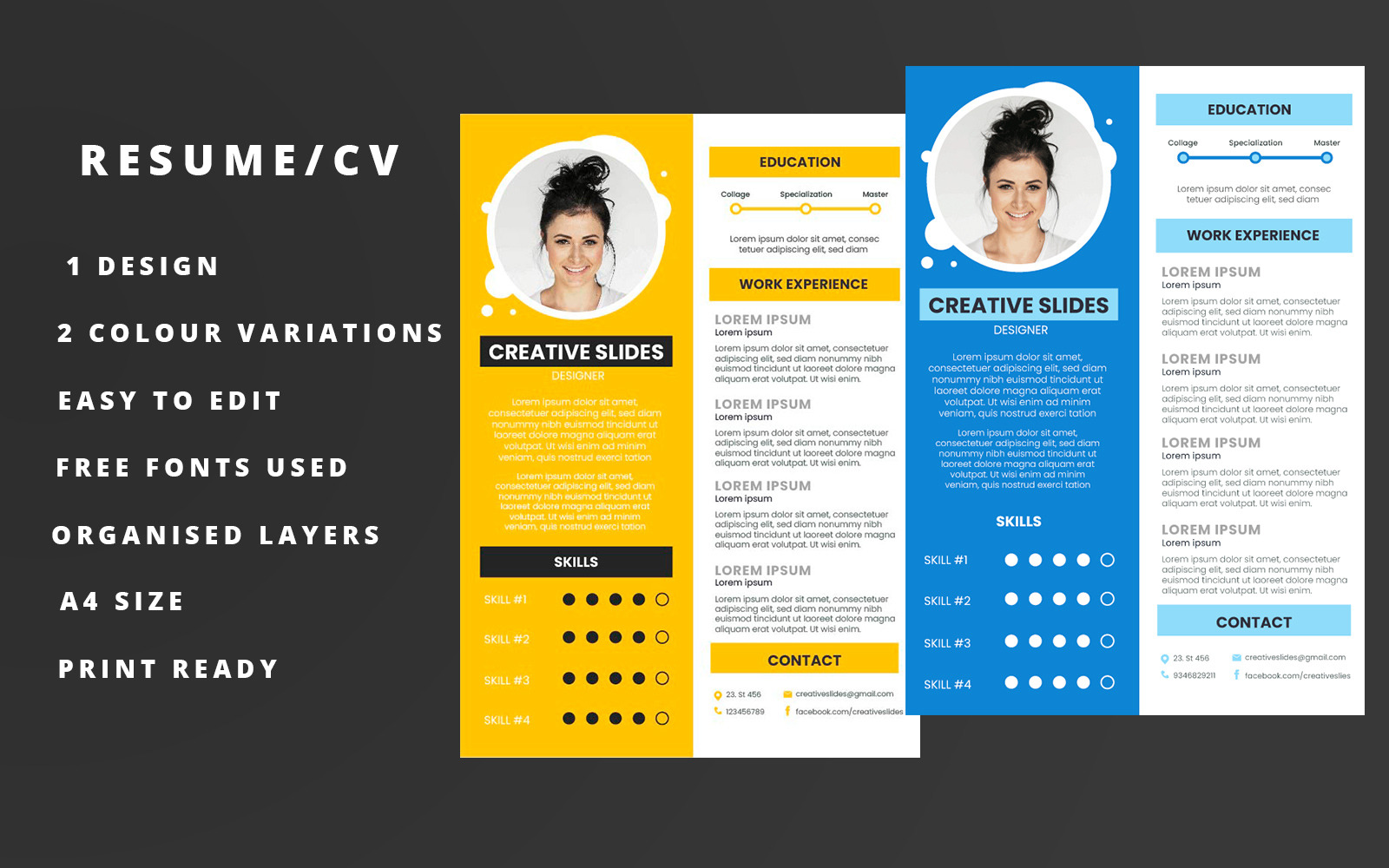Creative Slides - Modern Minimalistic CV Resume Template