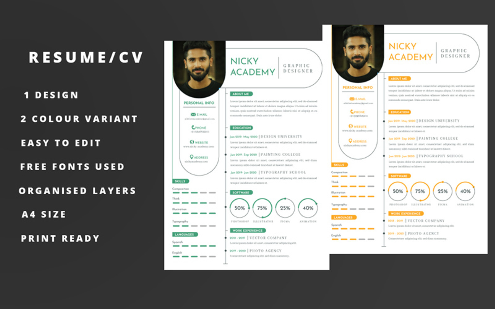Graphic Designer - Modern CV Resume Template