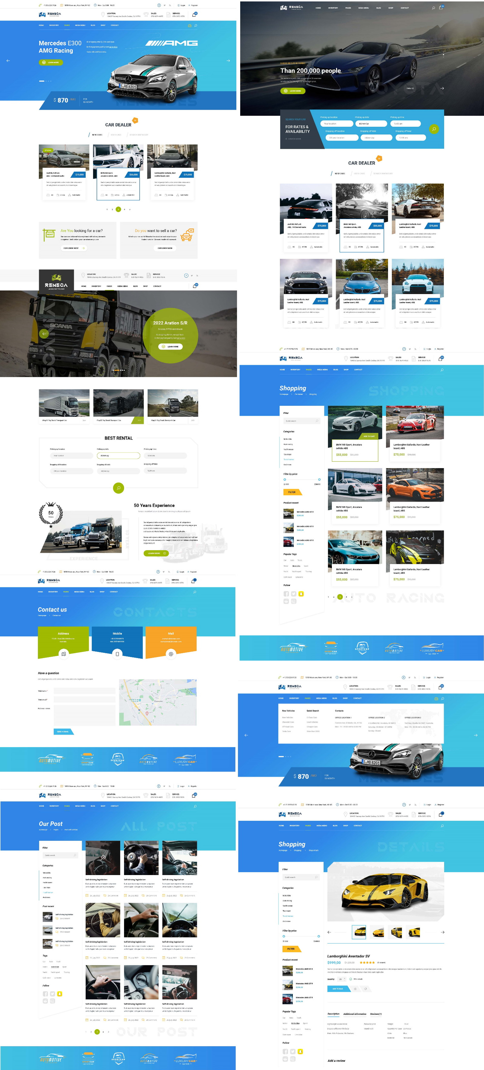 Reneca - Car Rental & Shop PSD Template - TemplateMonster