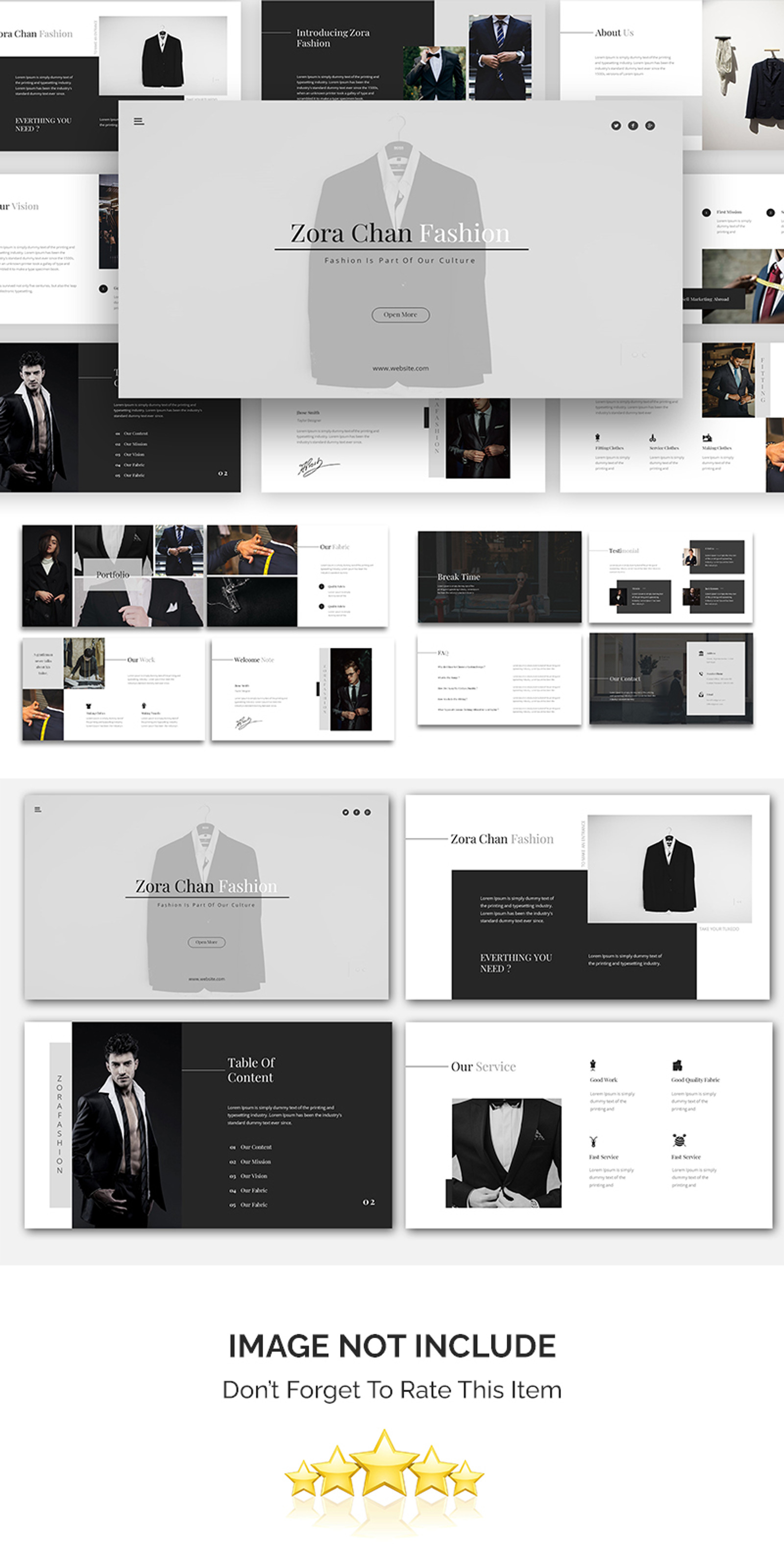 Zora Chan Man Fashion Powerpoint Template - TemplateMonster