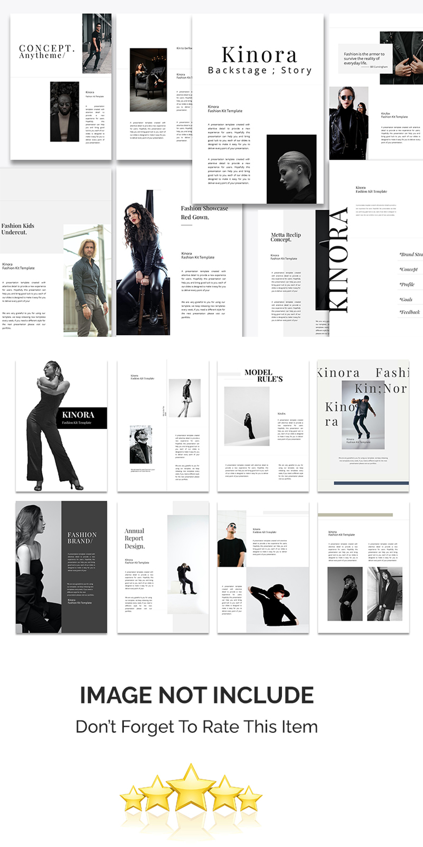 Kinora A4 Potrait Fashion Powerpoint Template