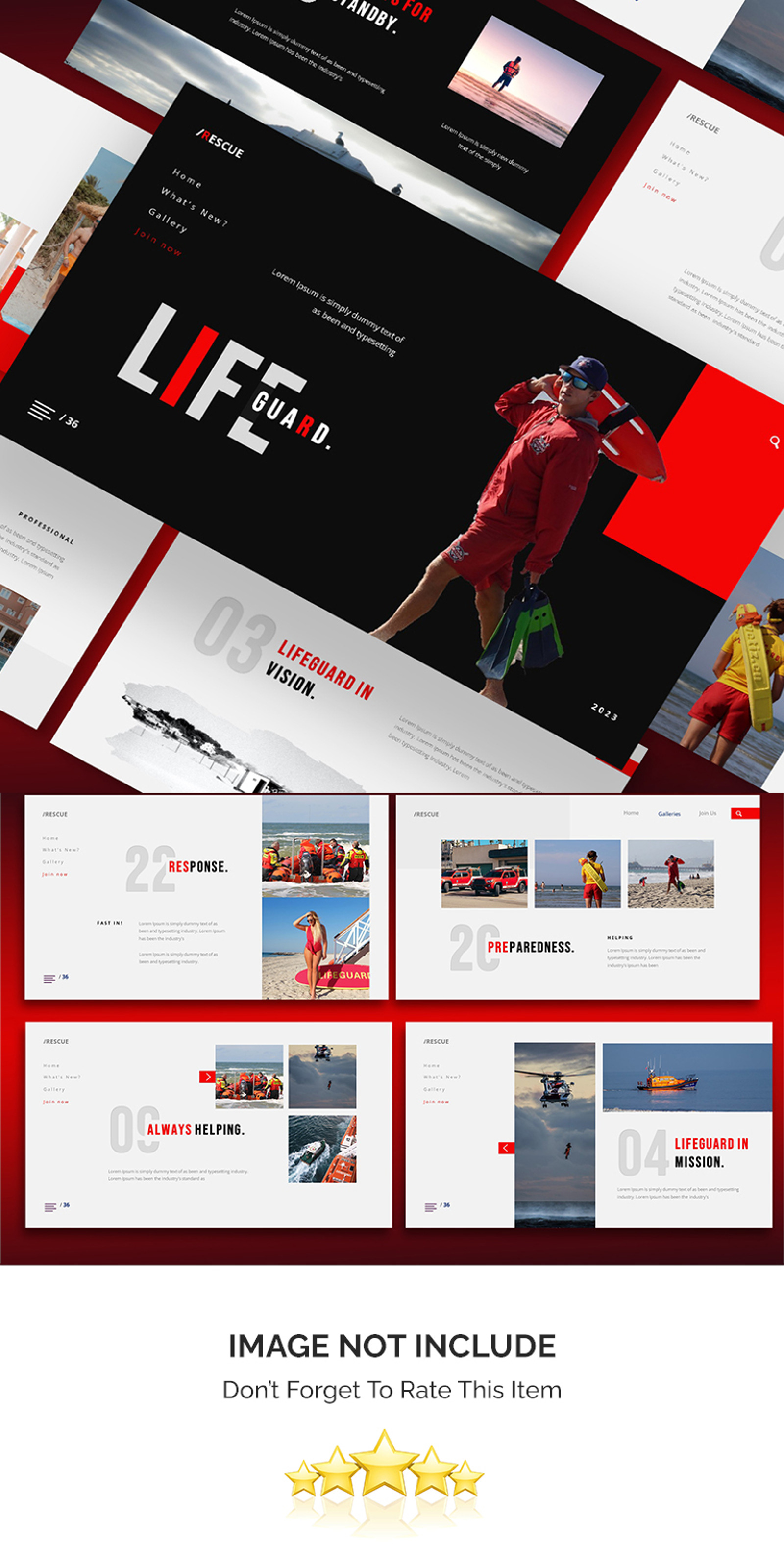 Life Guard Powerpoint Template #319215 - TemplateMonster