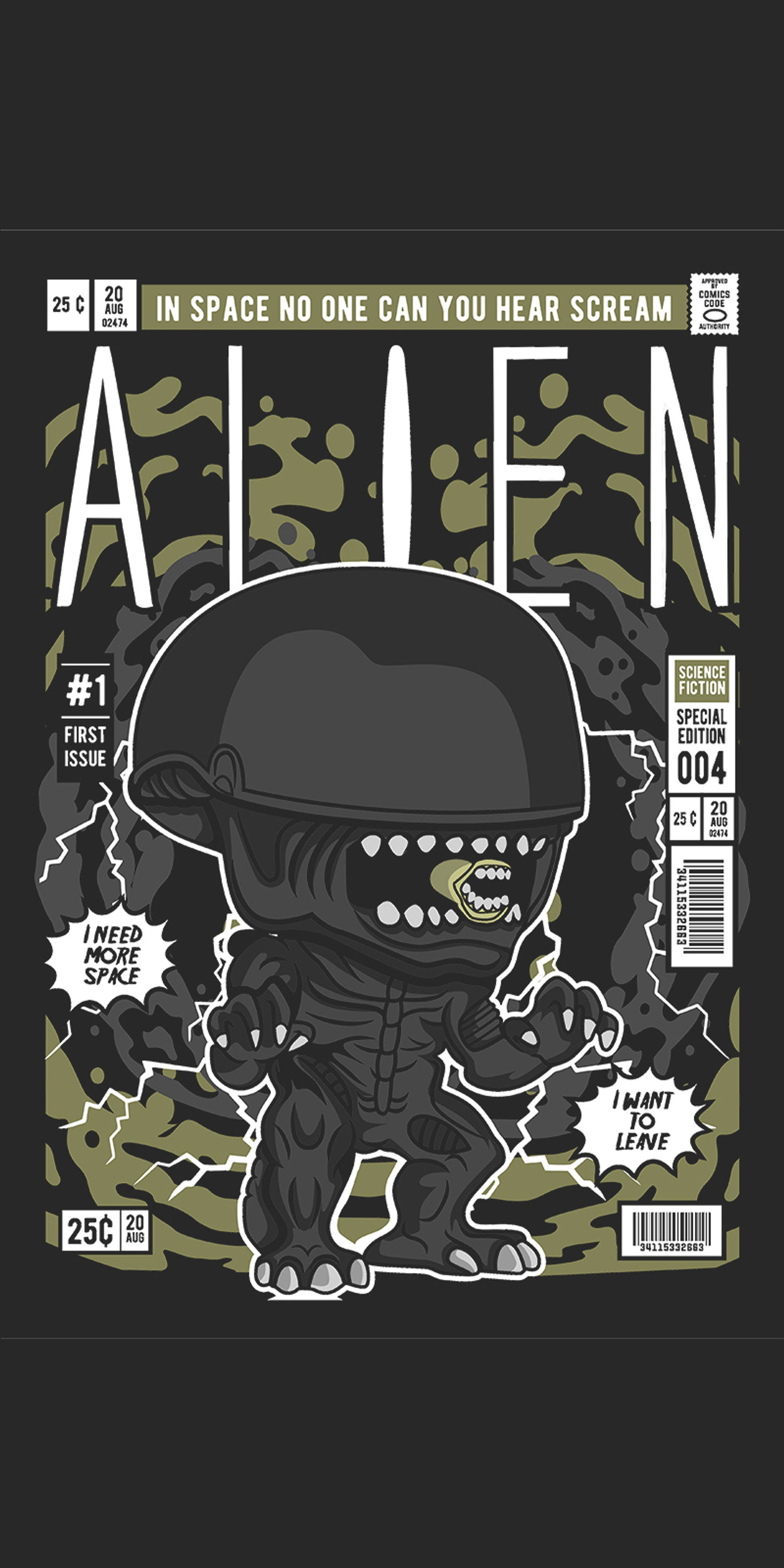 Alien Ilustrator T shirt Design #329000 - TemplateMonster